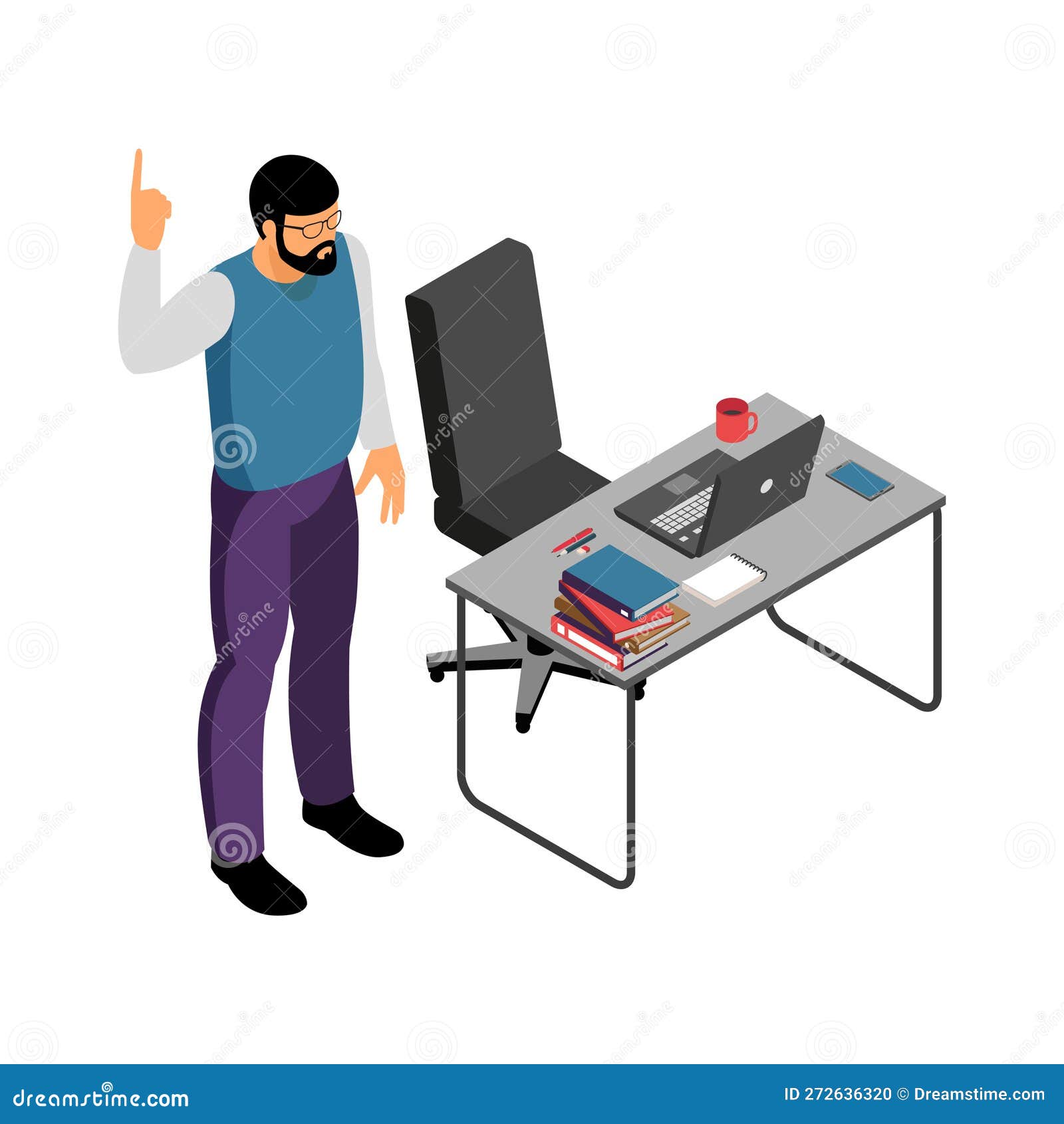 Isometric University Teacher Stock Vector - Illustration of decorative ...