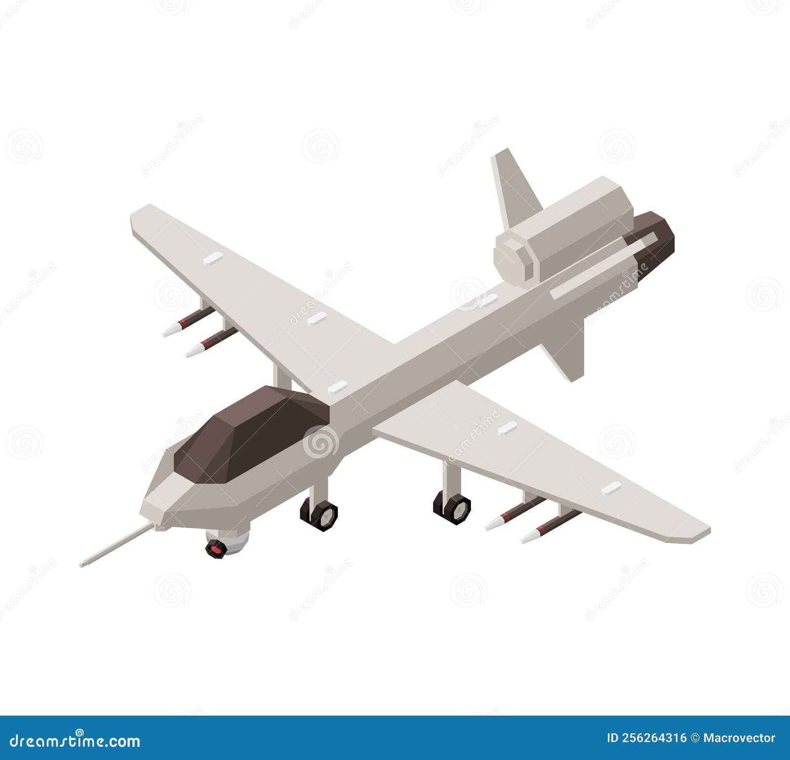 Isometric Unmanned Combat Aerial Vehicle. Medium-altitude Long ...