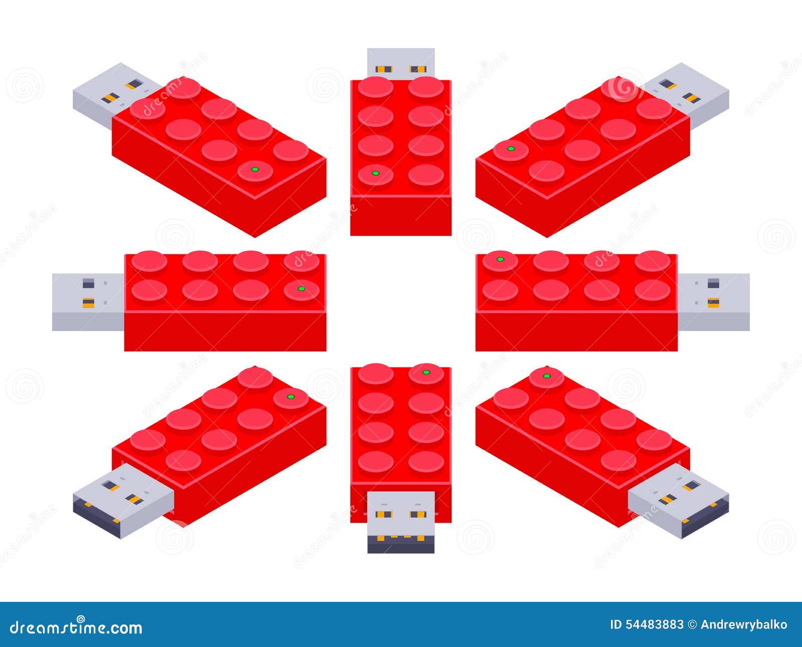 Isometric USB Flash-drive in a Shape of the Stock Vector - Illustration ...