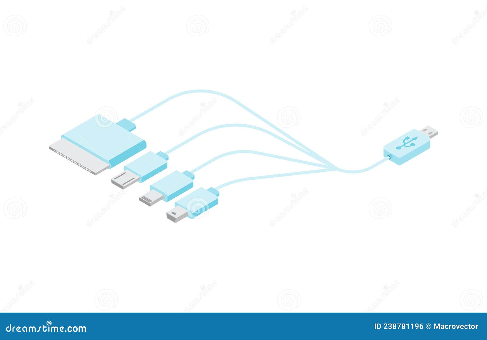 Isometric Usb Plugs stock vector. Illustration of decorative - 238781196