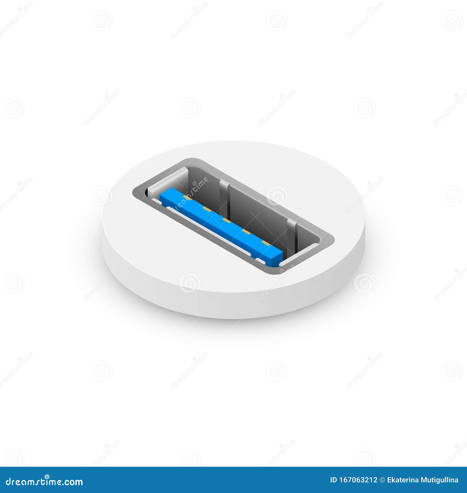 Isometric USB port stock illustration. Illustration of element - 167063212