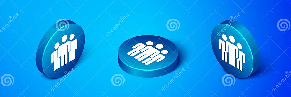 Isometric Users Group Icon Isolated on Blue Background. Group of People ... Isometric Users Group Icon Isolated on Blue Background. Group of People ...