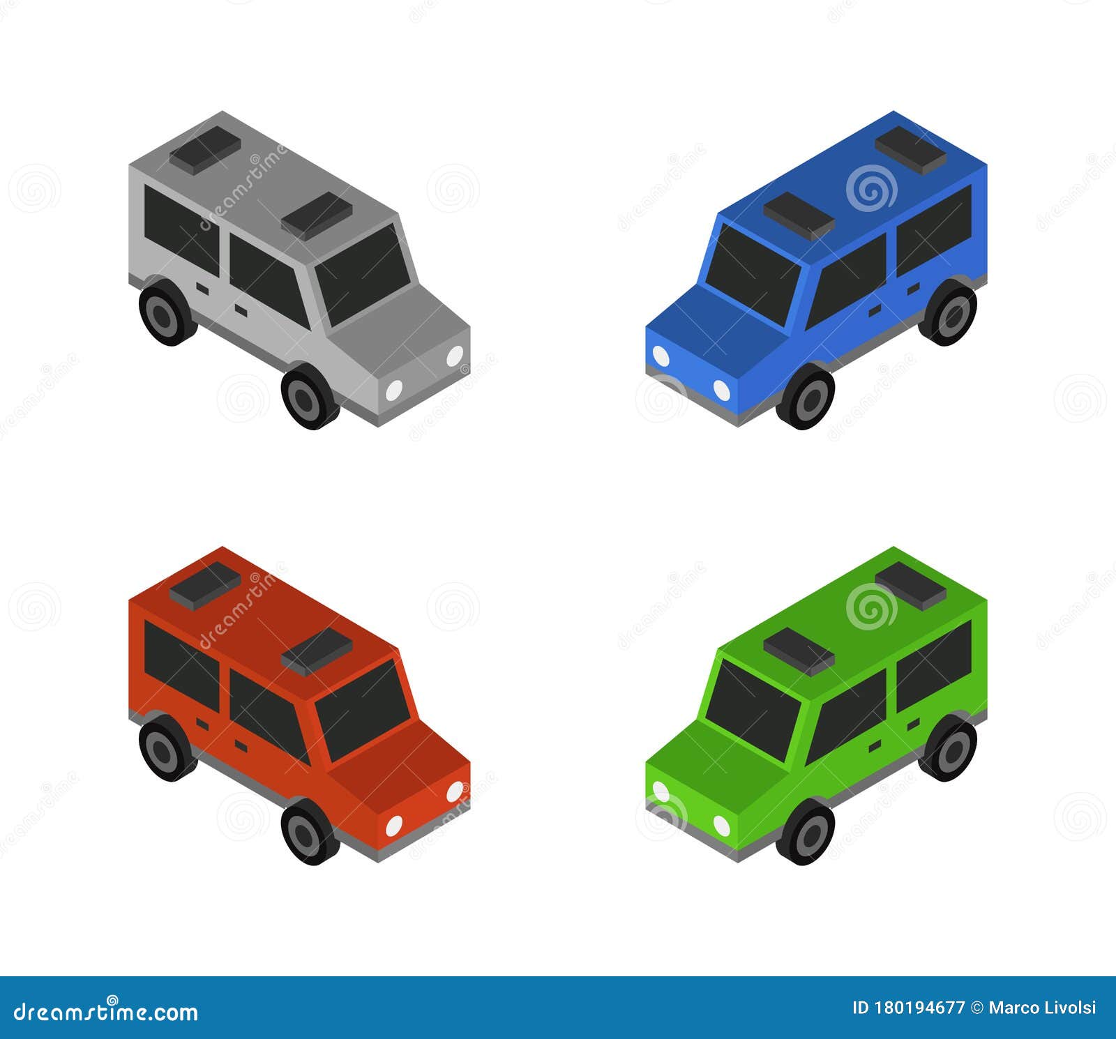 Isometric Van Icon Illustrated in Vector on White Background Stock ...