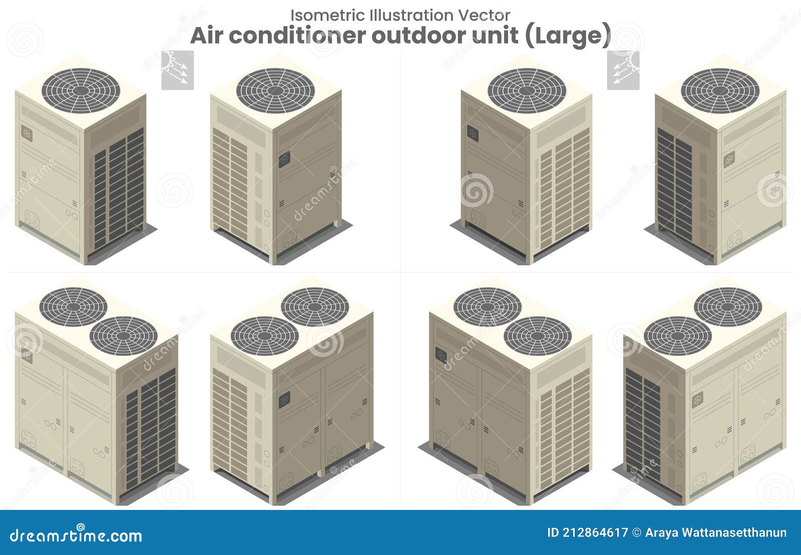 Isometric Vector Large Air Conditioner VRF Type 4 Stock Vector ...