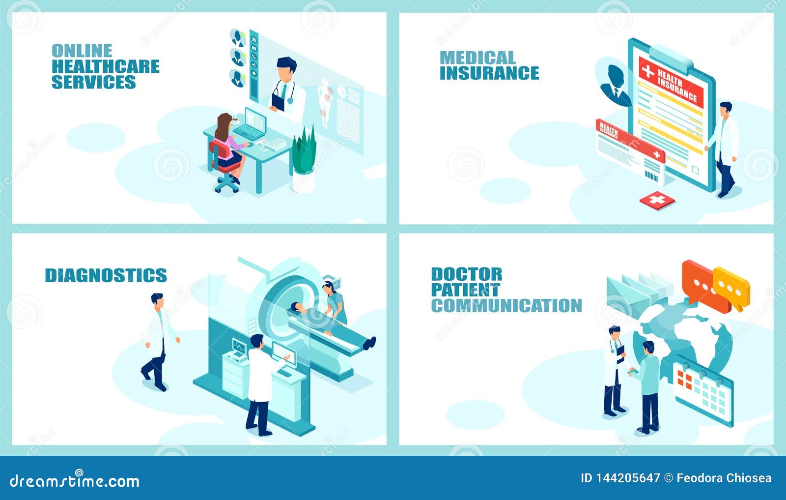 Isometric Vector Collage Set for Online Medical Services, Healthcare ... Isometric Vector Collage Set for Online Medical Services, Healthcare ...