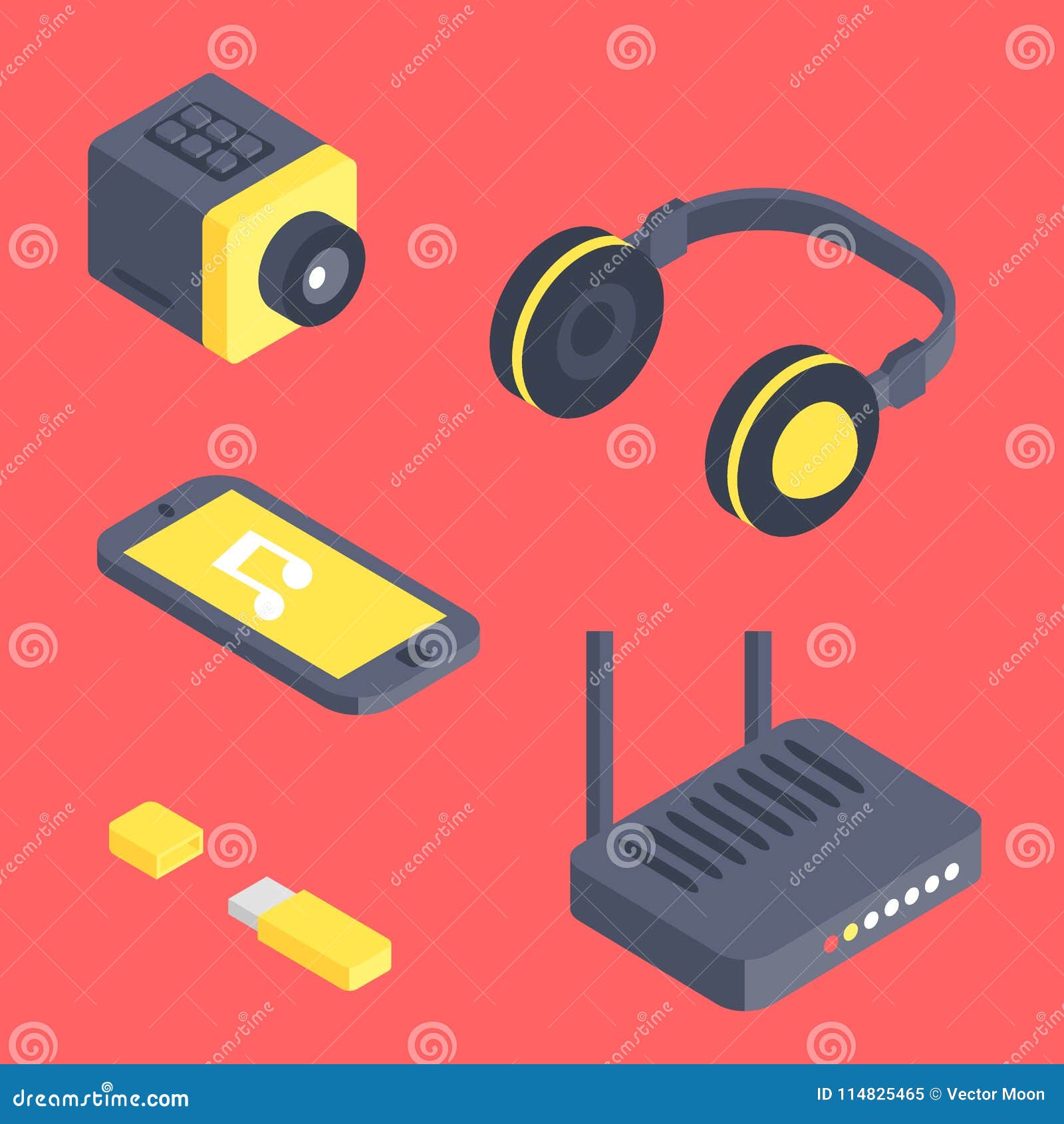 Isometric Vector Gadget Computer Devices Icons Wireless Technologies ...