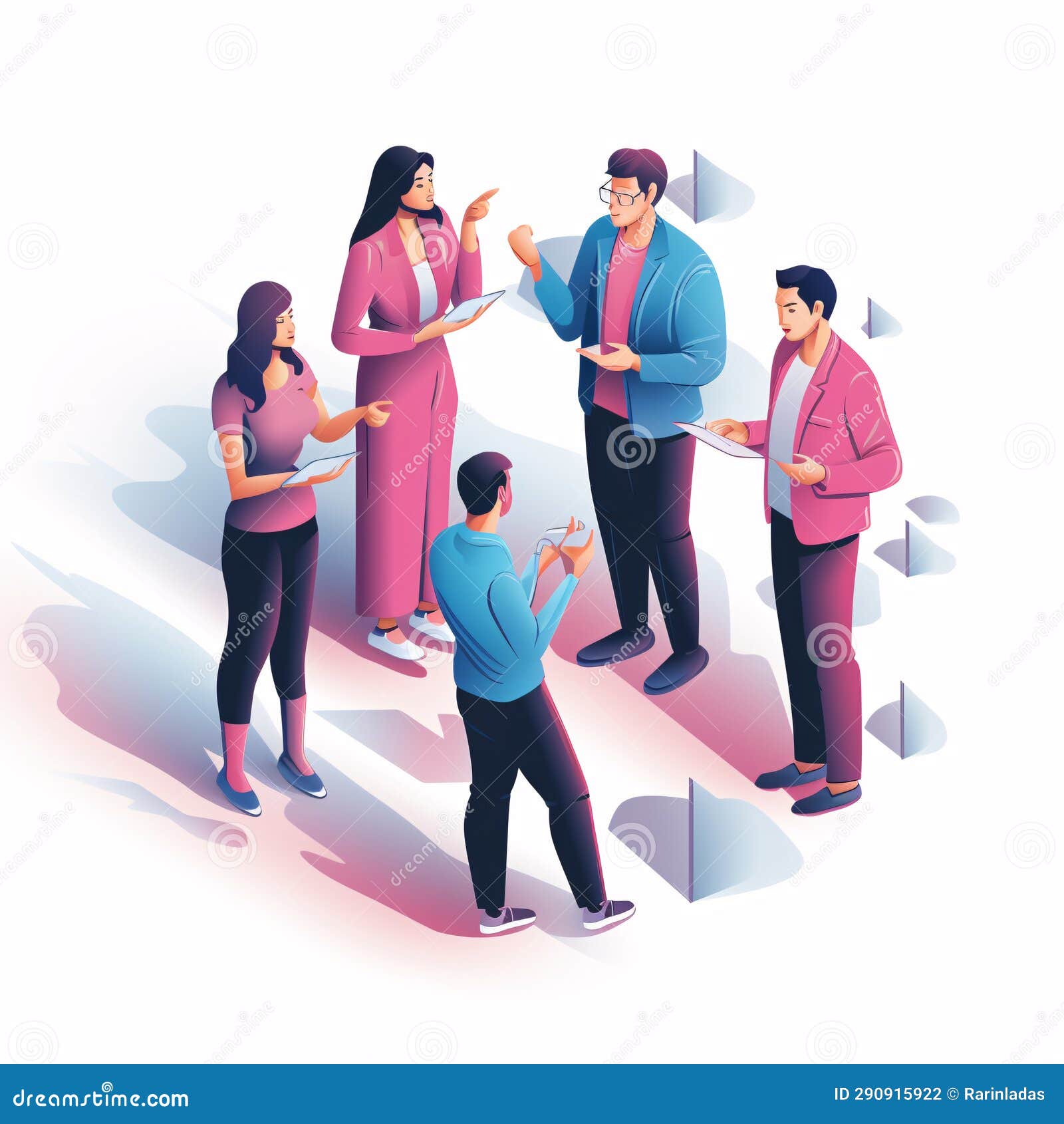 Isometric Vector Graphic of Group of People Talking Stock Illustration ...