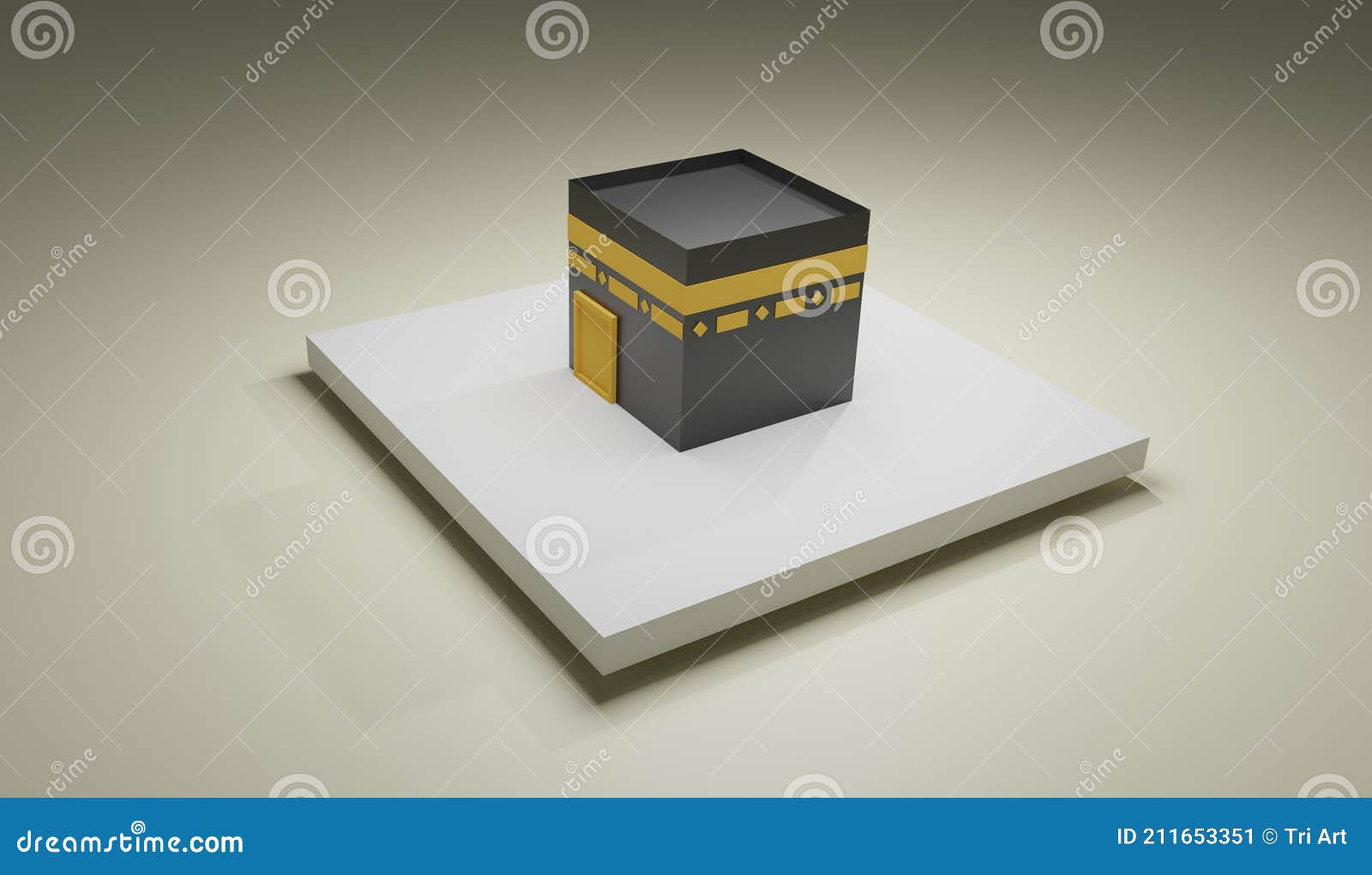 Isometric Vector of the Holy Kaaba. Greeting Card Design Stock ...