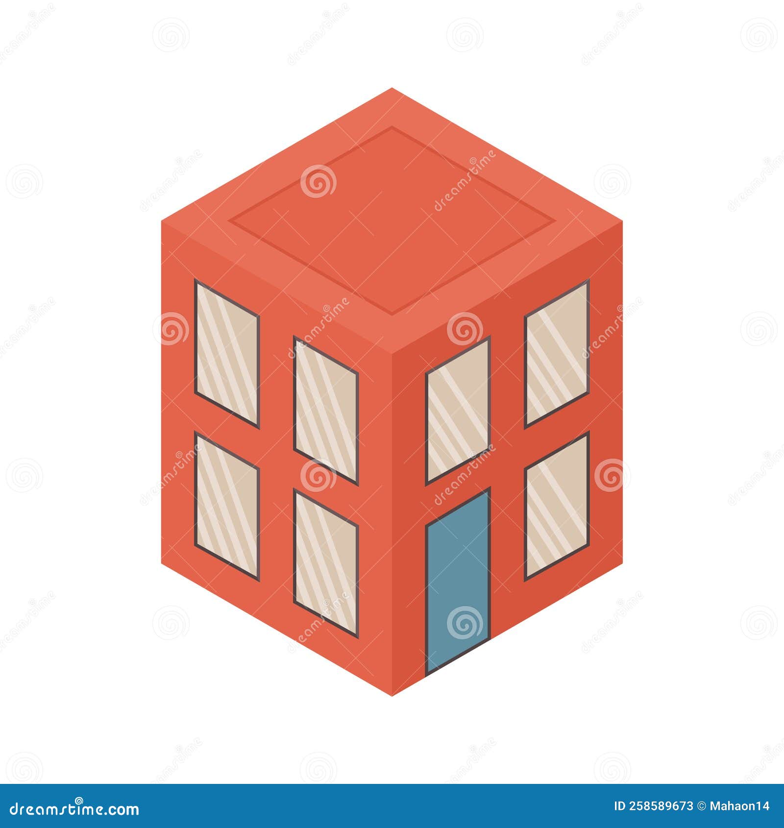 Isometric Vector Illustration of Building Stock Vector - Illustration ...