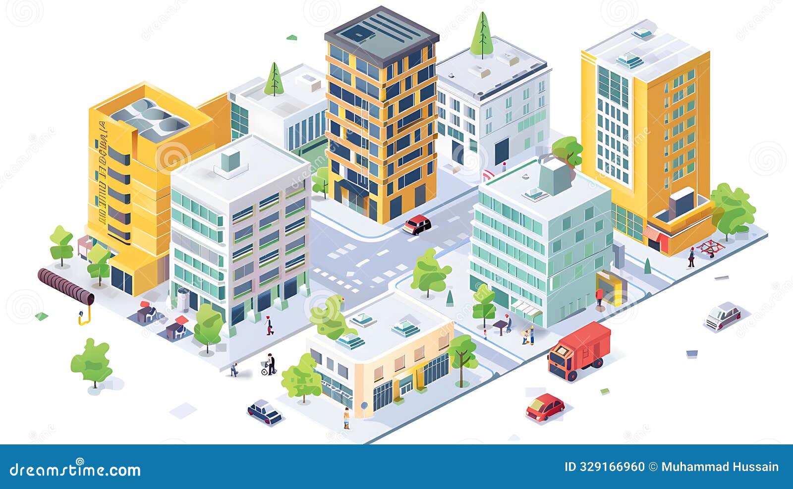 Isometric Illustration of a City Planning Office Issuing Building ...