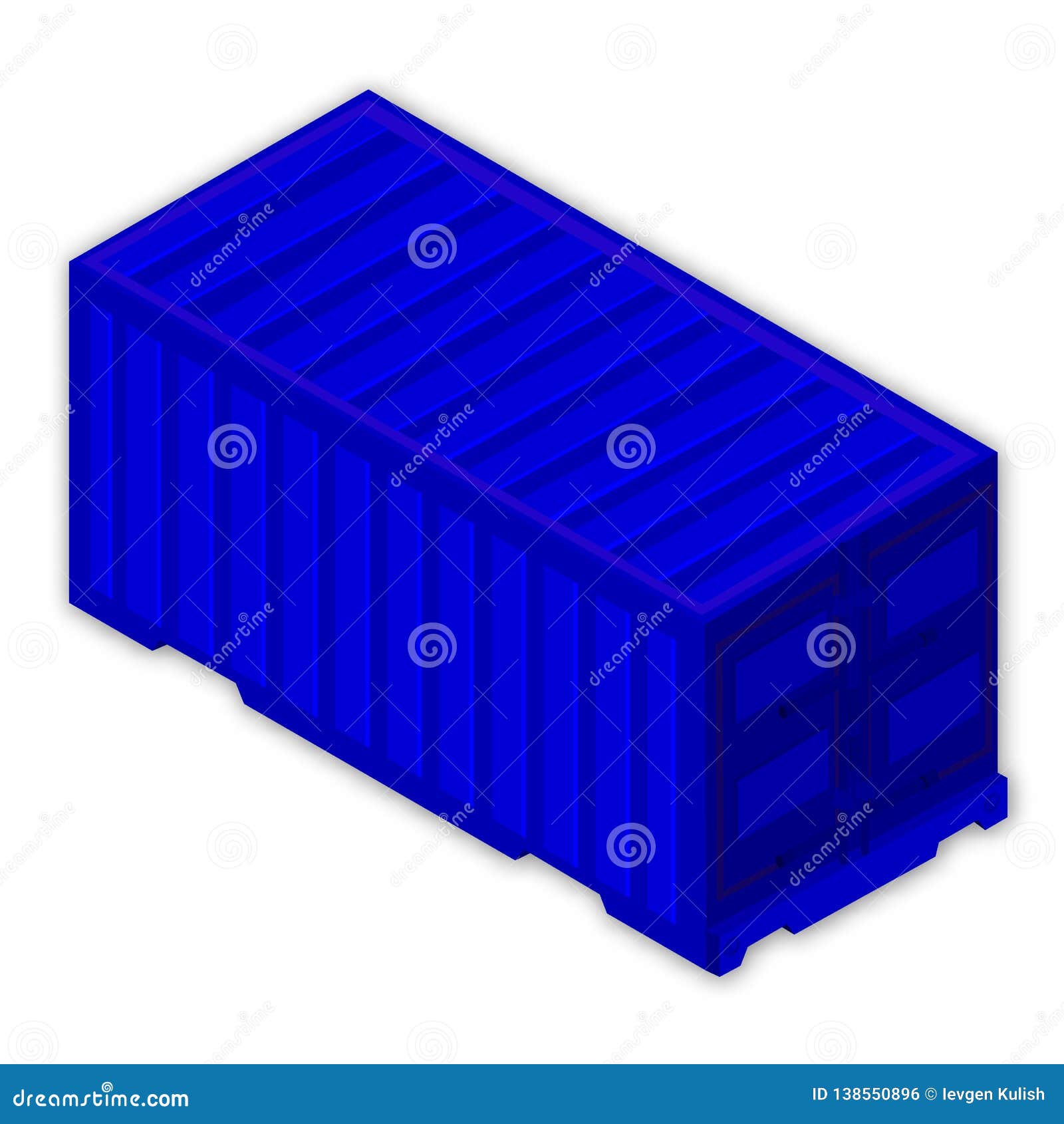 Vector Drawing of Shipping Container on White Background Stock ...