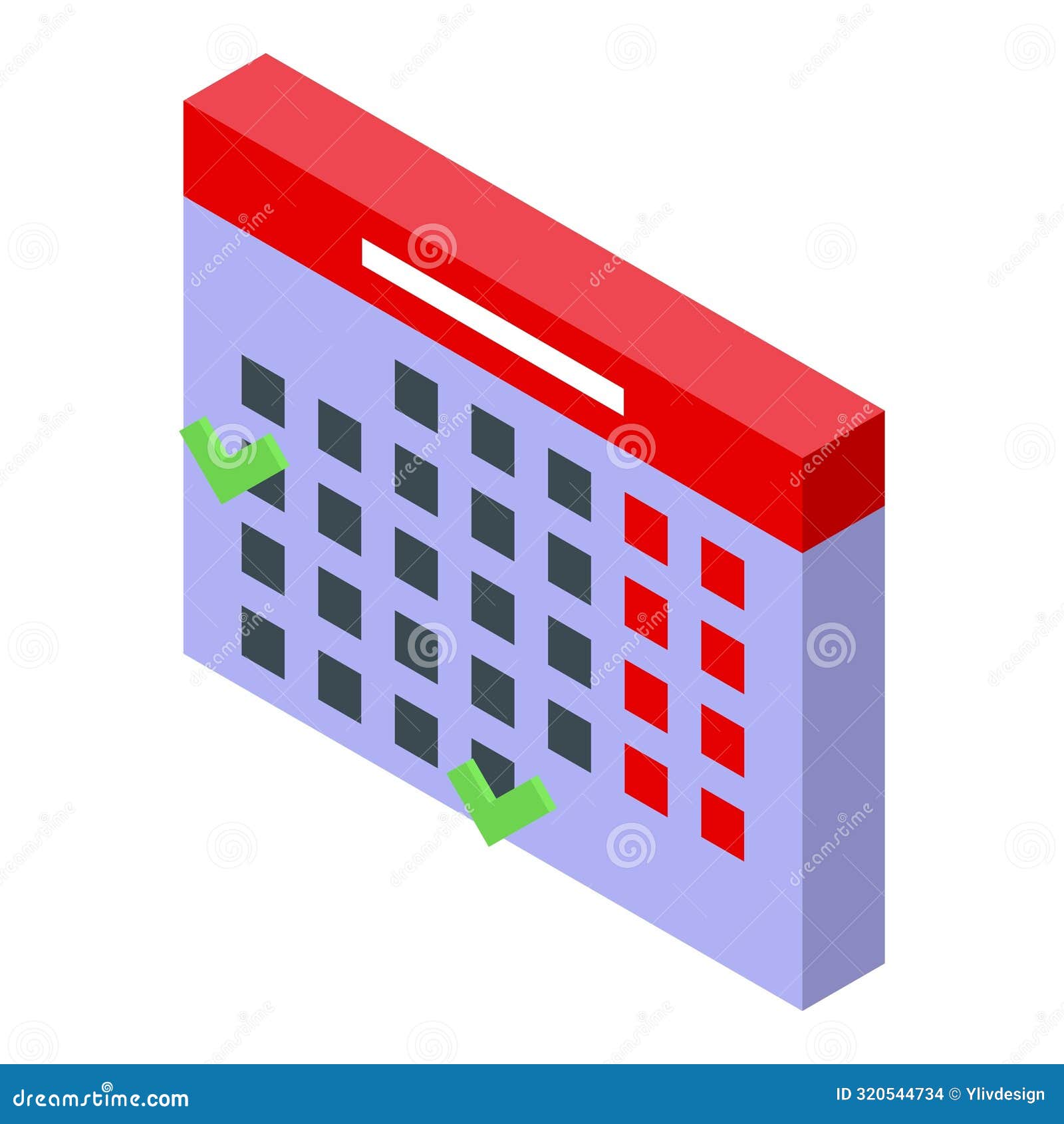 Isometric Vector Illustration of a Detailed Calendar Icon Stock Vector ...