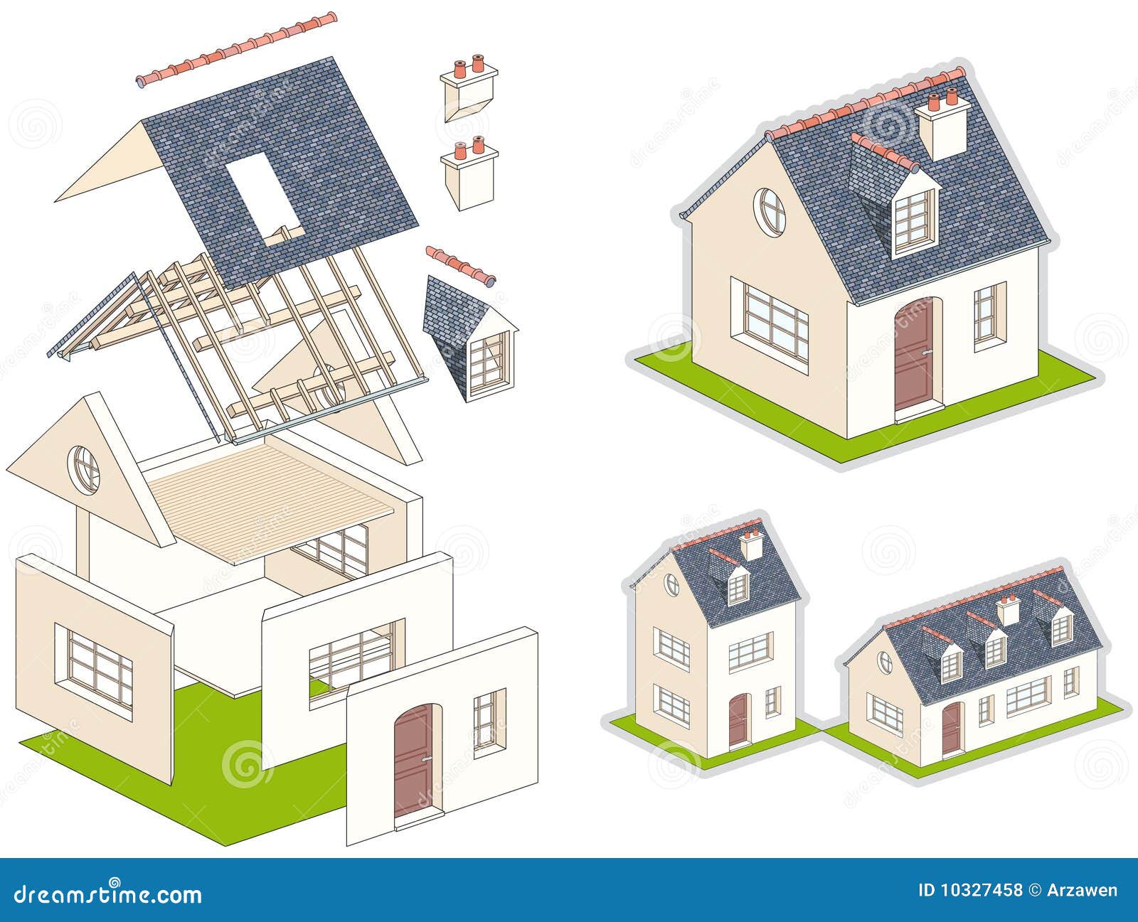 Isometric Vector Illustration of a House in Kit Stock Vector ...