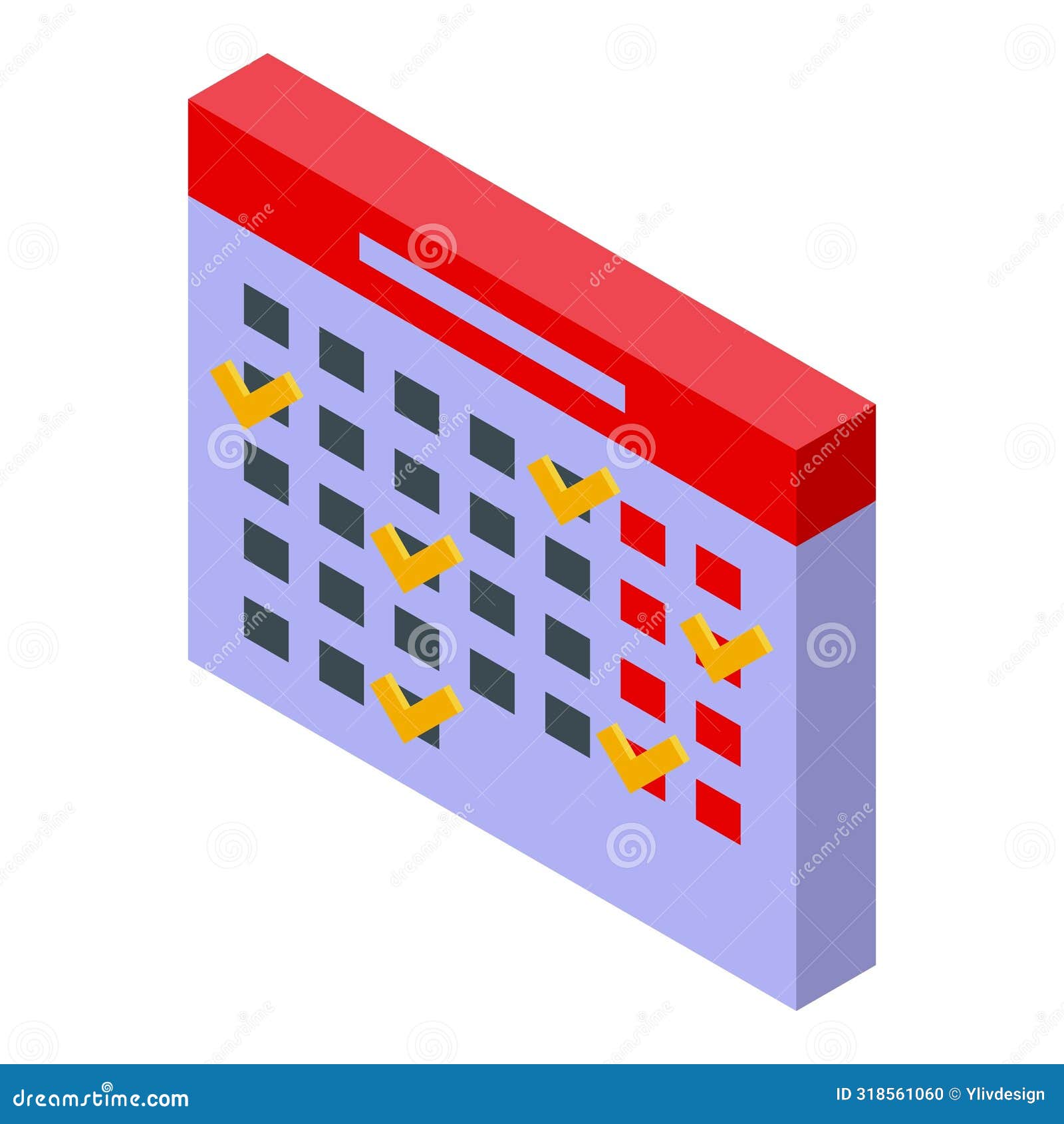 Isometric Vector Illustration of a Marked Calendar Stock Vector ...