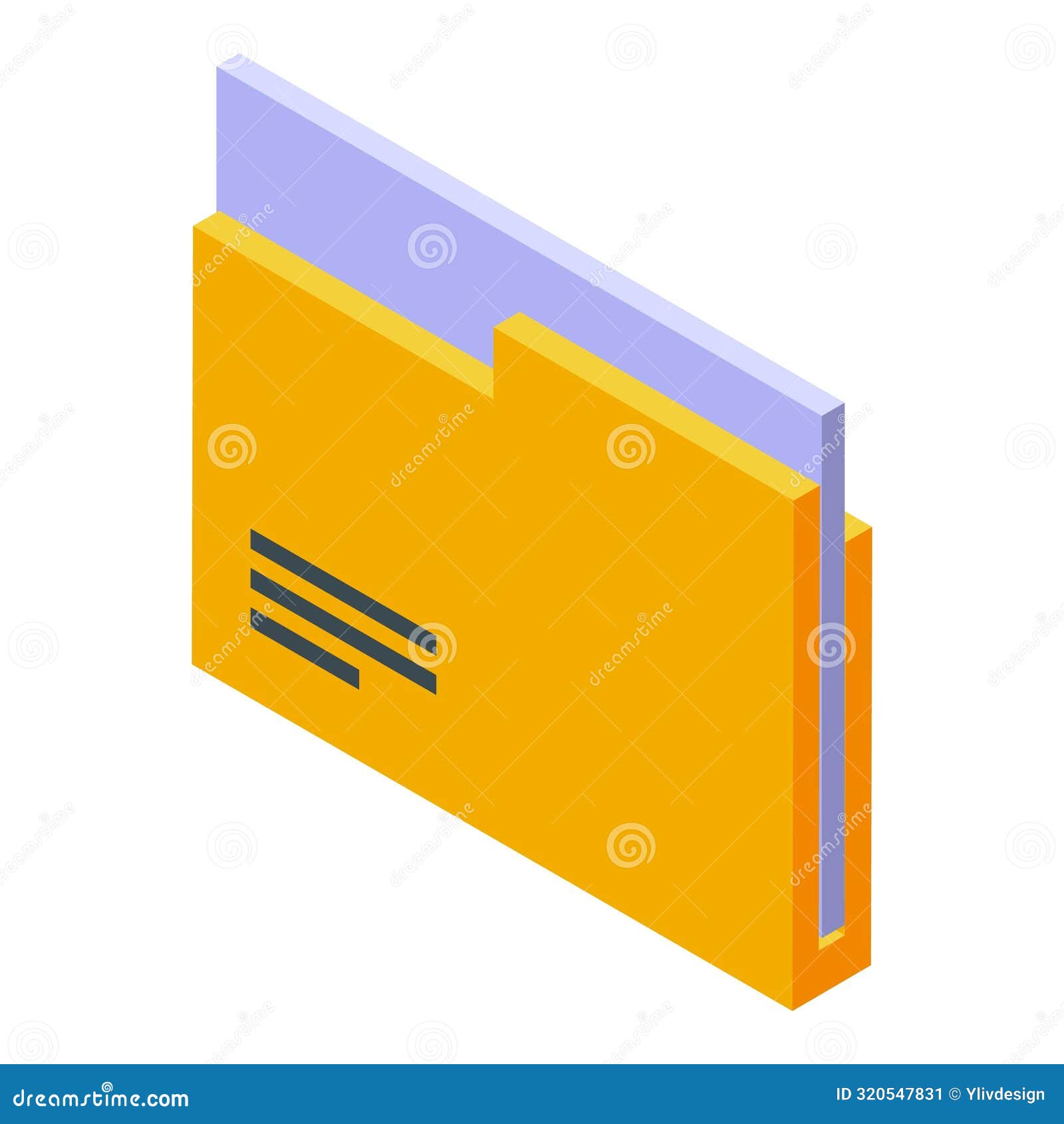 Isometric Vector Illustration of an Orange Folder Stock Vector ...