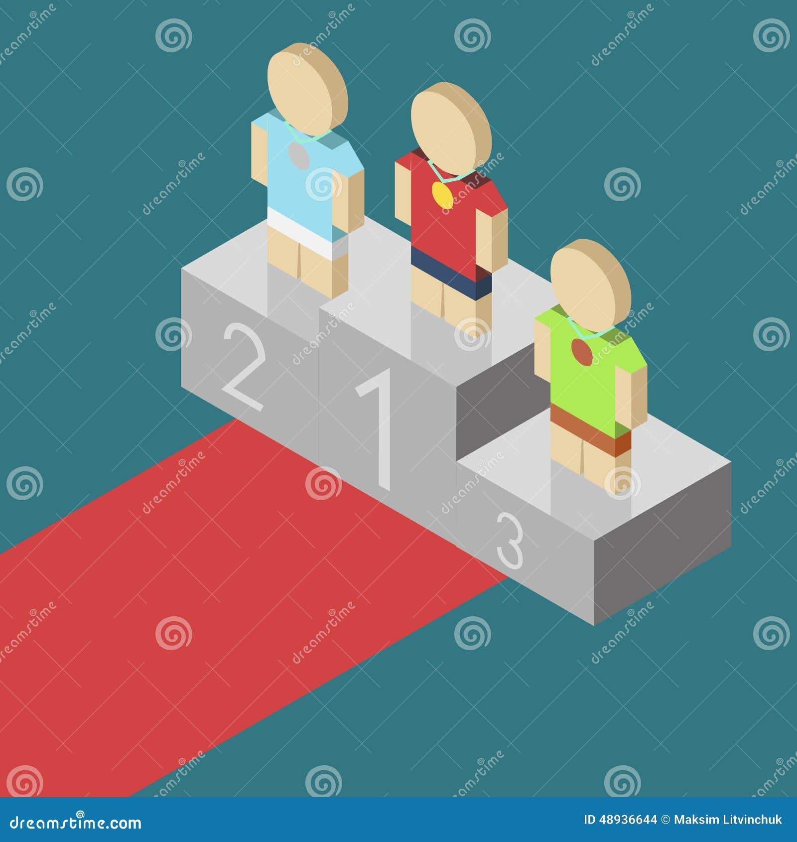 Isometric Vector Illustration Of A Pedestal With | CartoonDealer.com ...