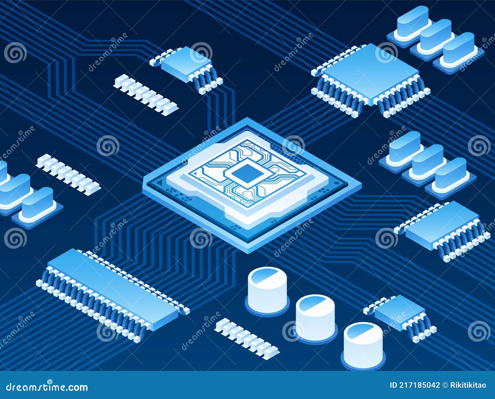 Isometric Vector Illustration of Semiconductor, Crystalline Solids ...