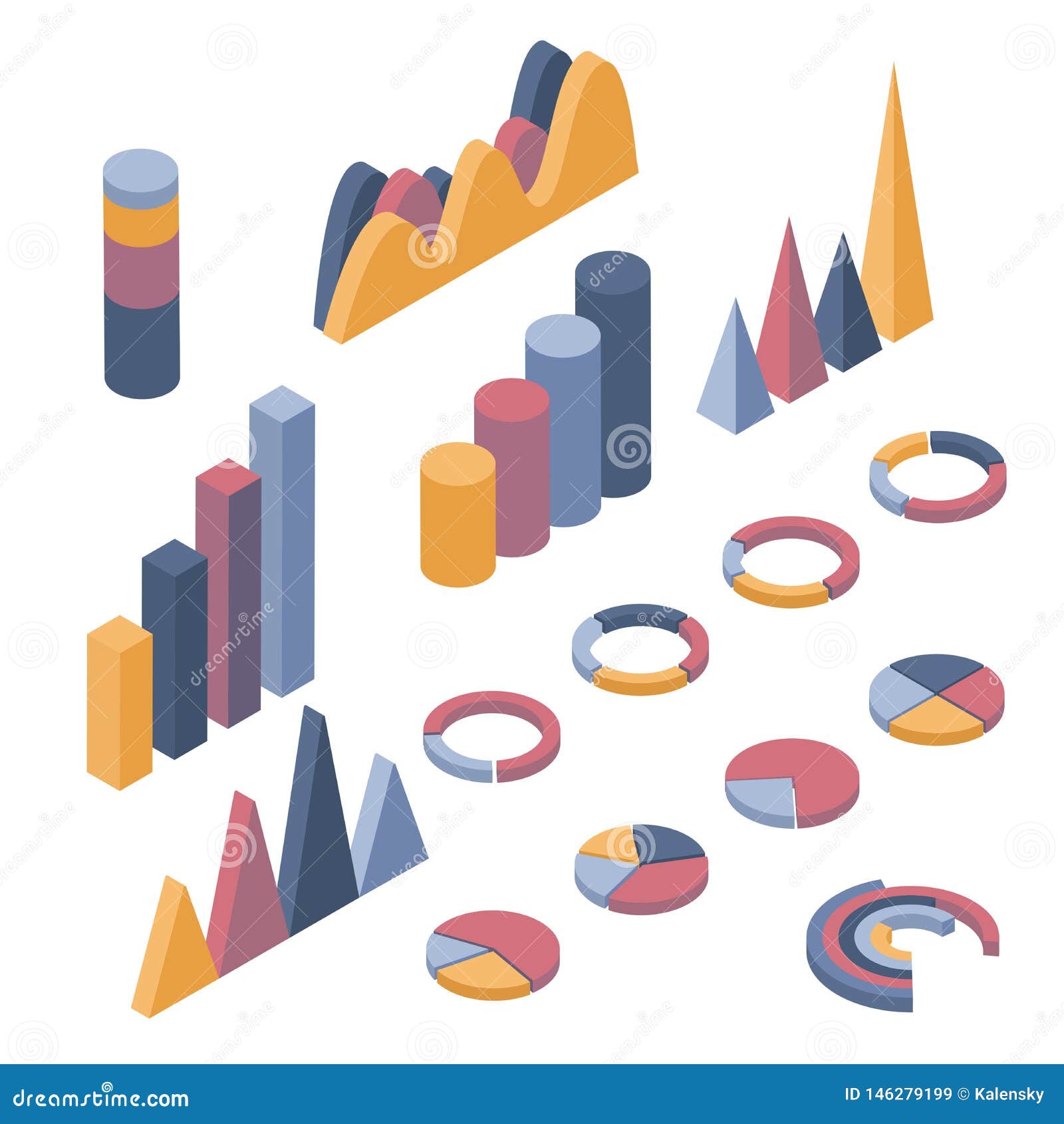 Set of business elements. stock vector. Illustration of diagramsn ...