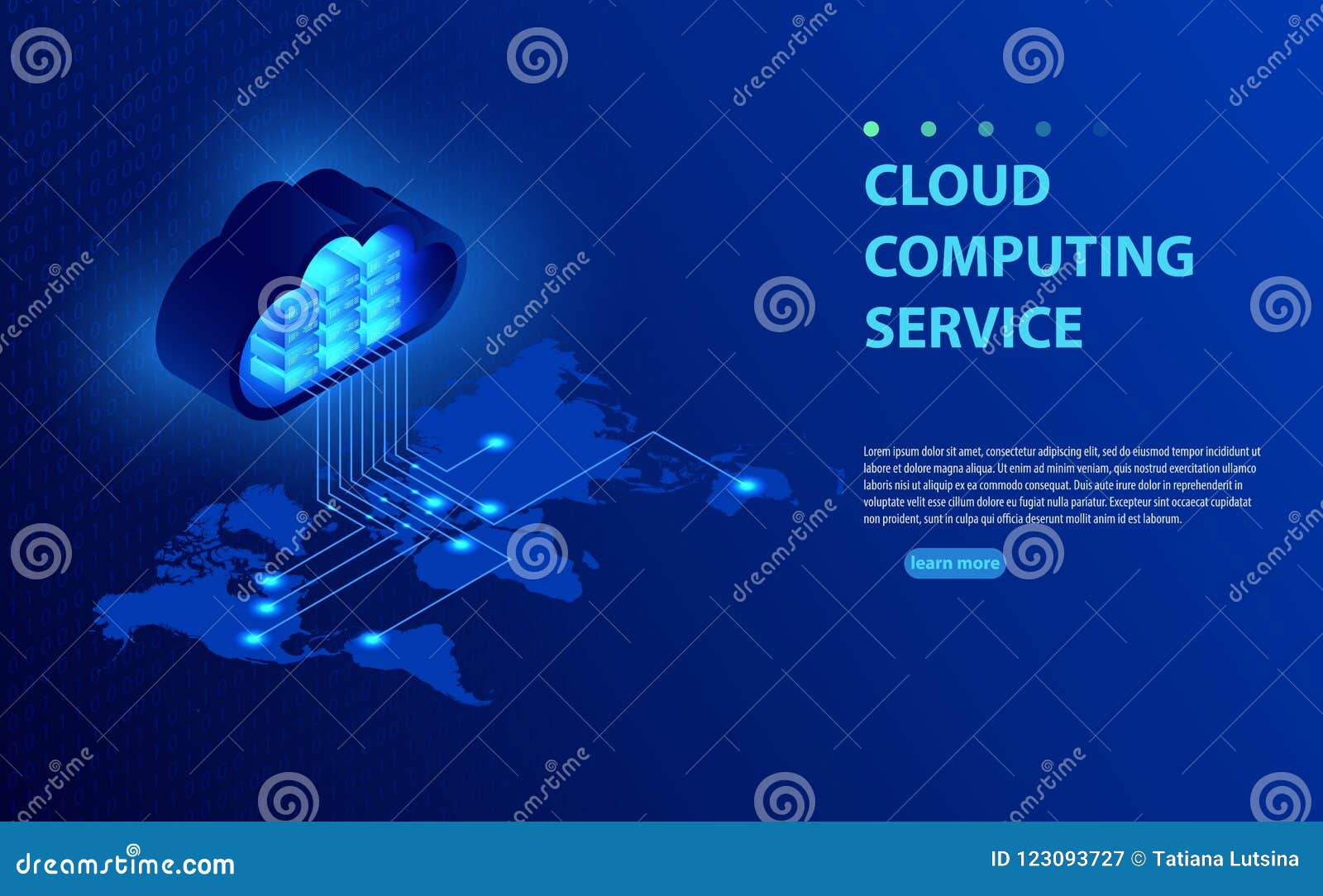 Isometric Vector Illustration Showing Concept Cloud Computing. from the ...