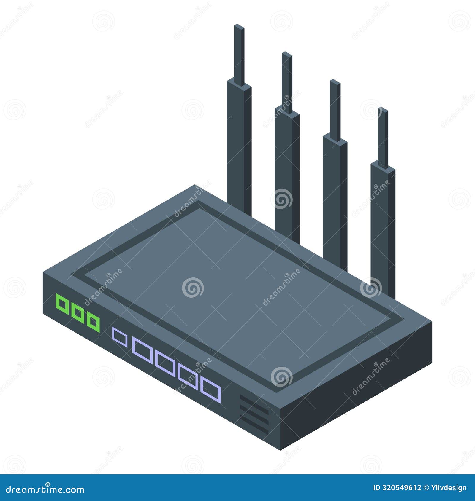 Isometric Vector Illustration of a Wireless Router Stock Vector ...
