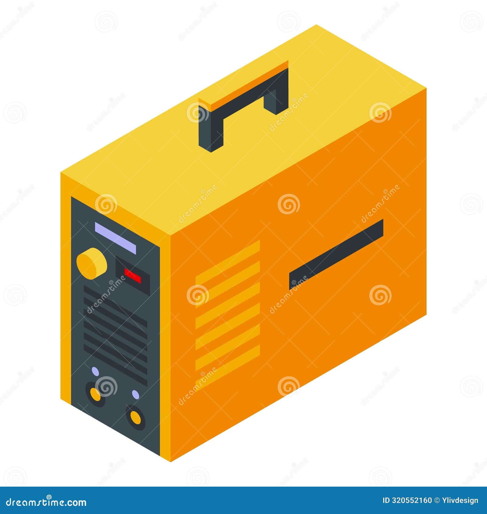 Yellow Portable Generator Providing Emergency Power Supply Cartoon ...