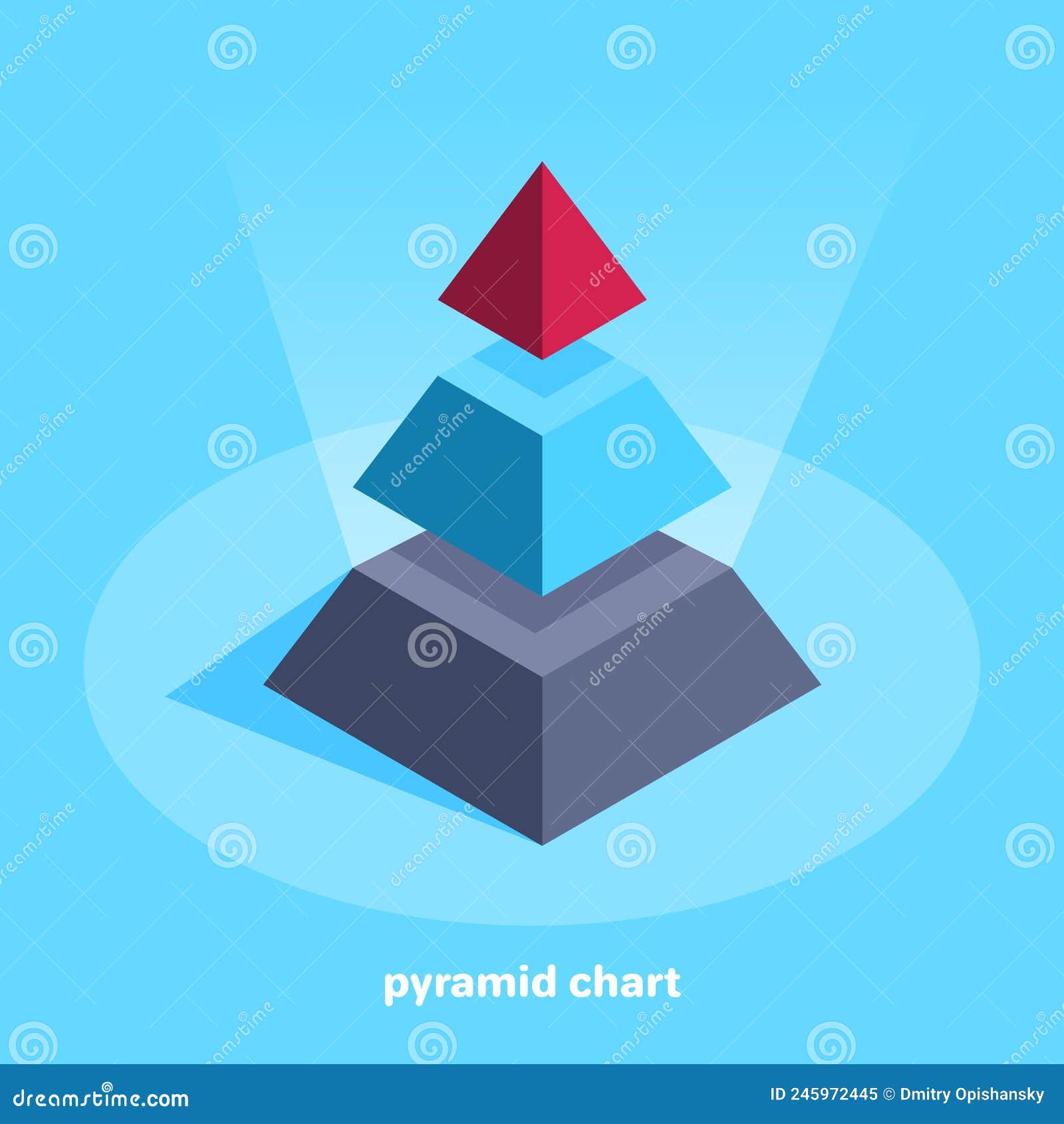 Pyramid Divided Into Three Segment Layers Icon Vector Illustration ...