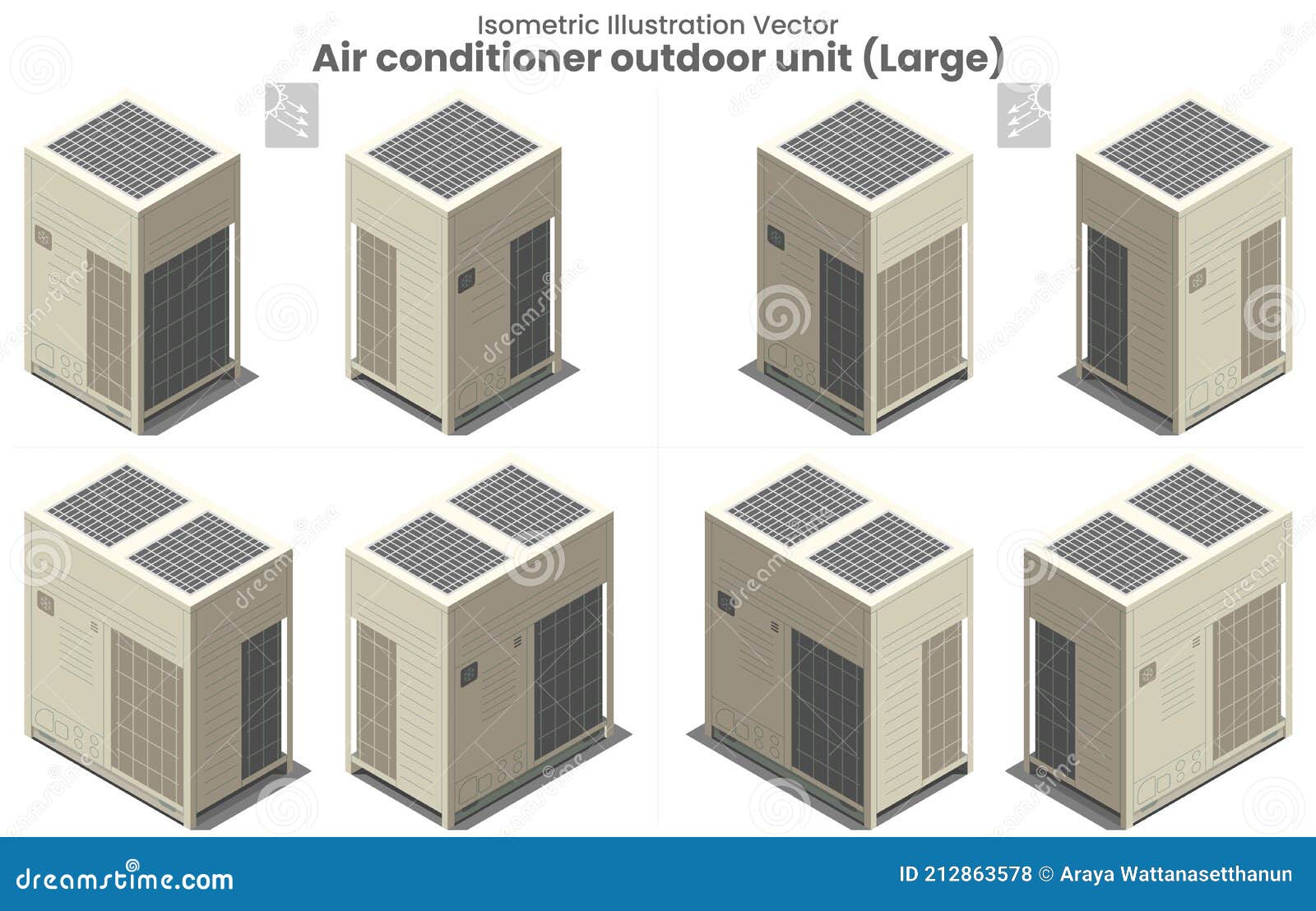 Isometric Vector Large Air Conditioner VRF Type 1 Stock Vector ...