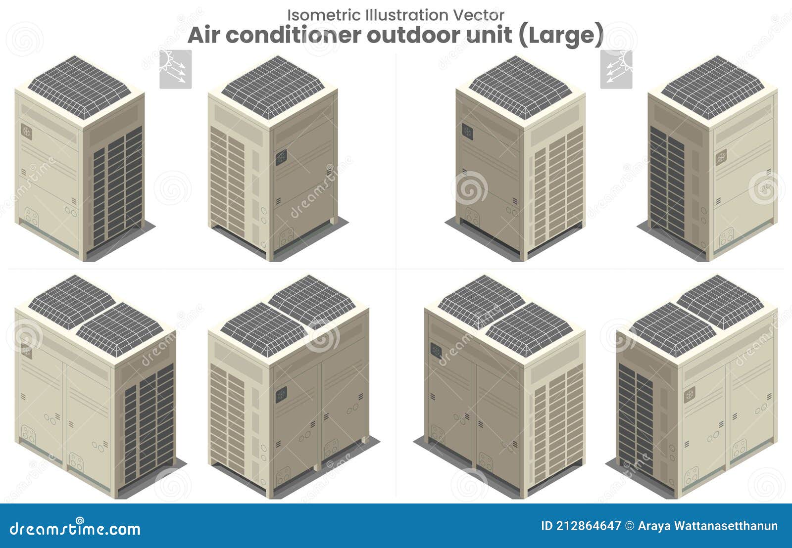 Isometric Vector Large Air Conditioner VRF Type 2 Stock Vector ...