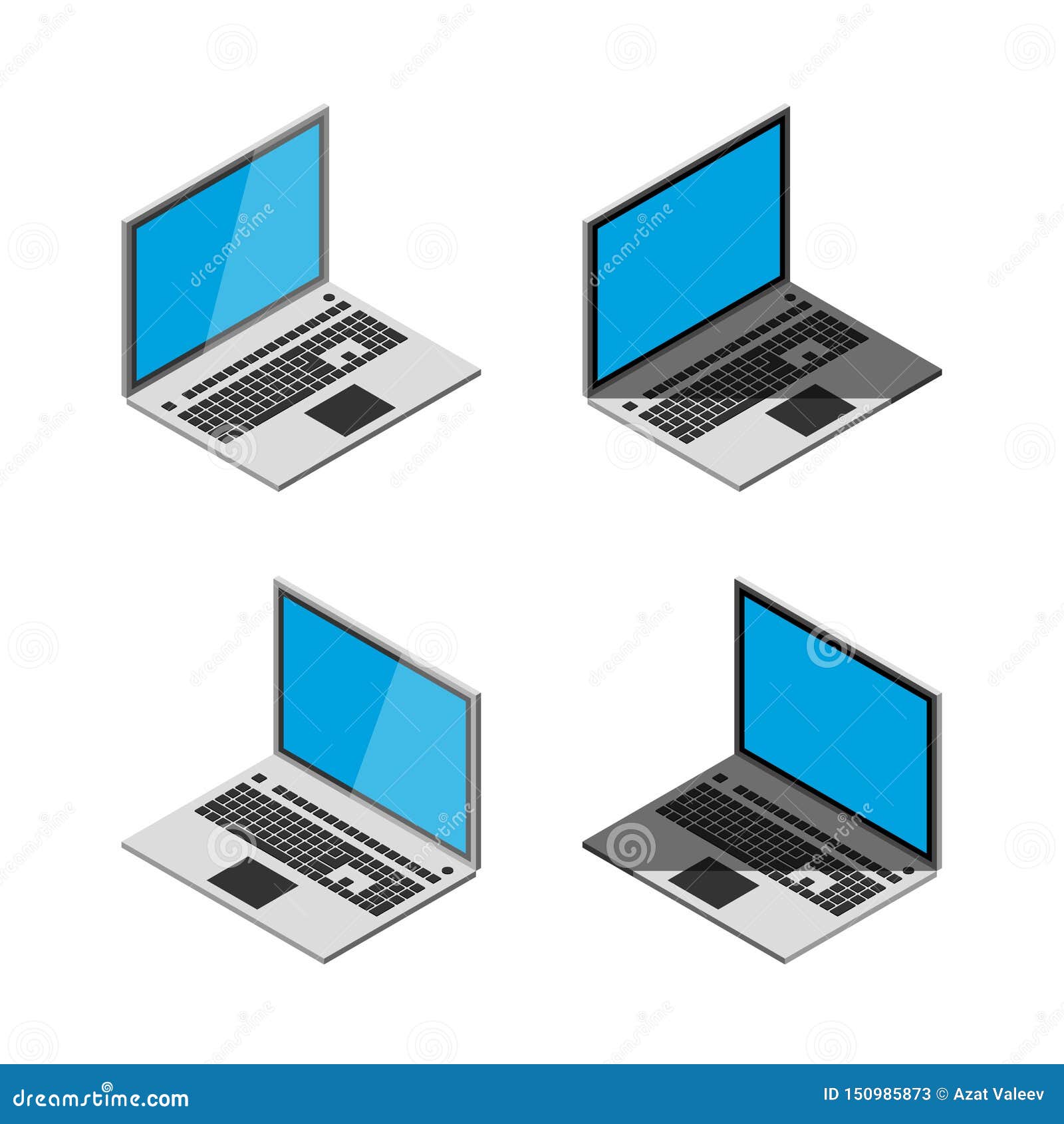 Isometric notebook laptop stock illustration. Illustration of office ...