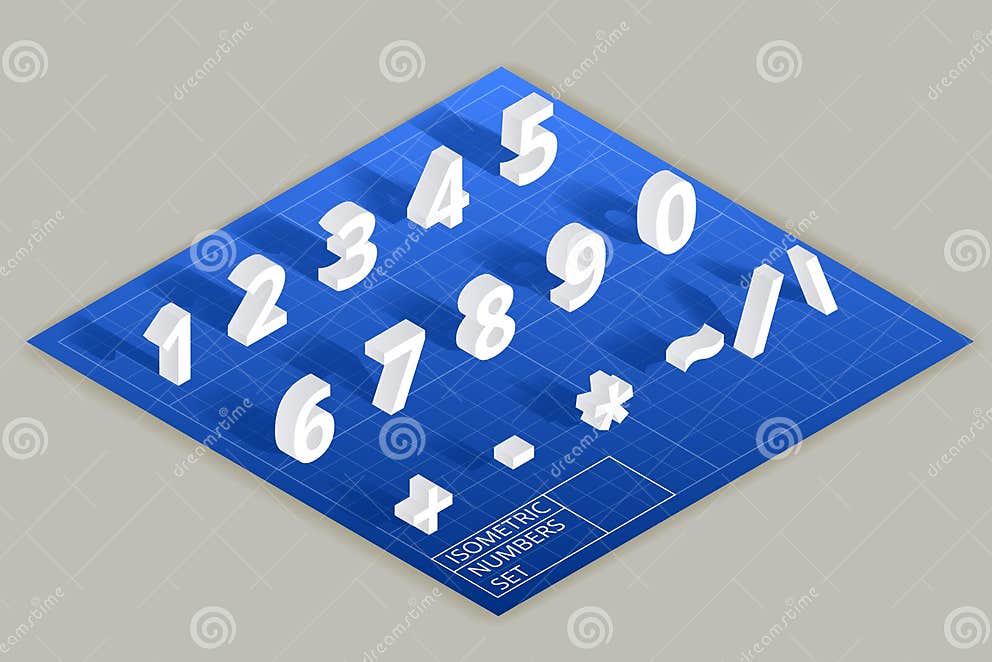 Isometric Vector Numbers Set Stock Vector - Illustration of perspective ...