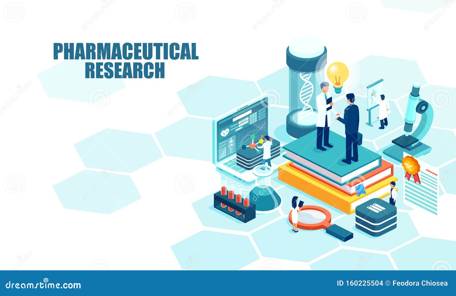 Vector of a Pharmaceutical Research Laboratory with Scientists Working ...
