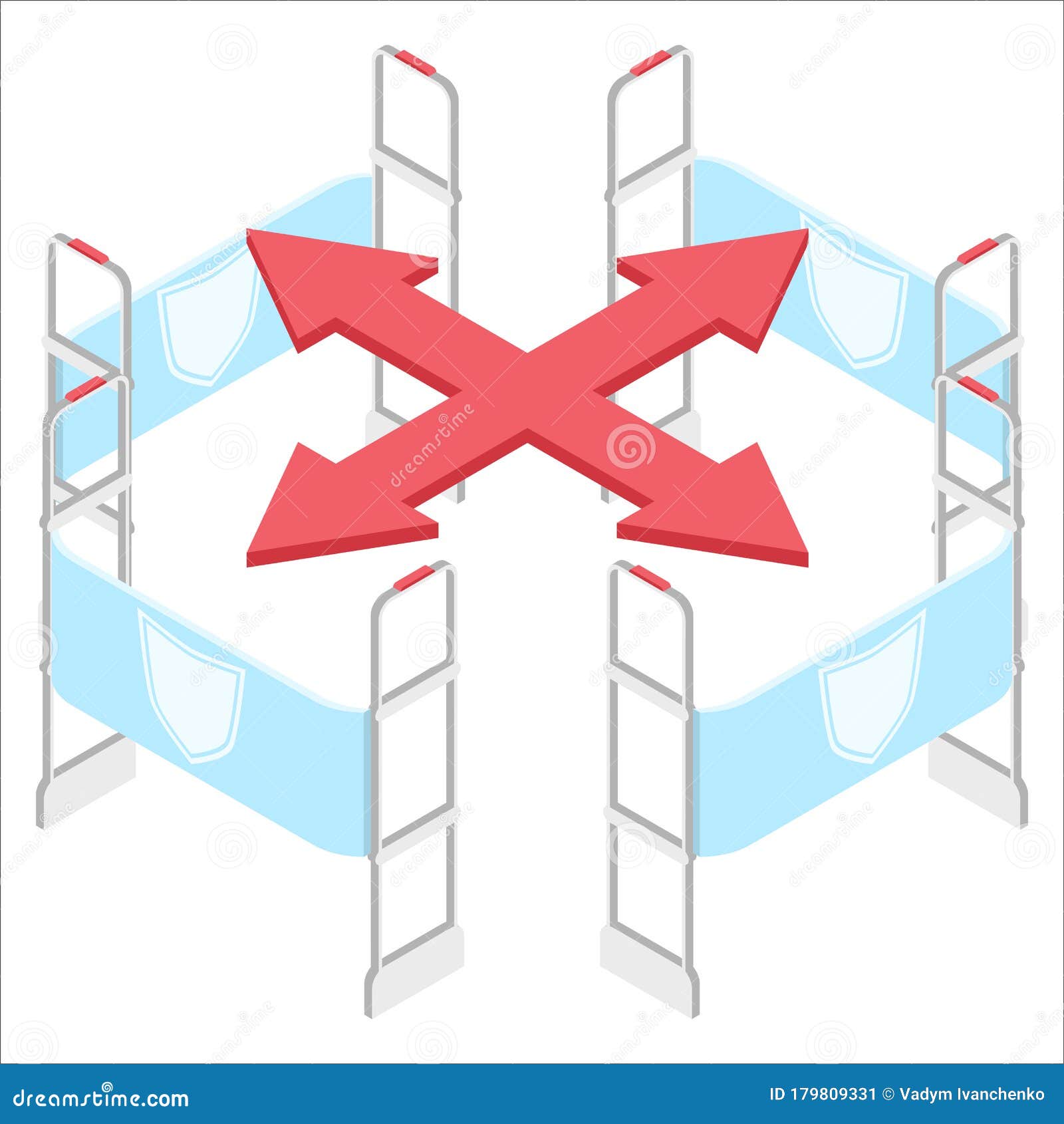 Isometric Vector. Preventing Shoplifting Scanner Gate System on All ...