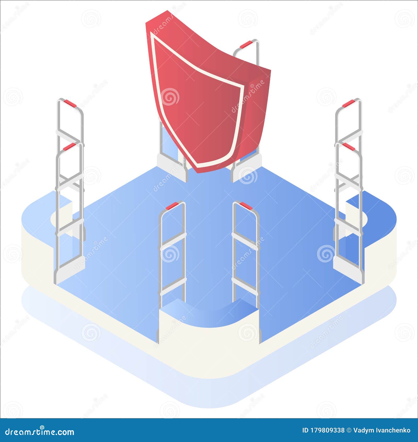 Isometric Vector. Preventing Shoplifting Scanner Gate System On All ...