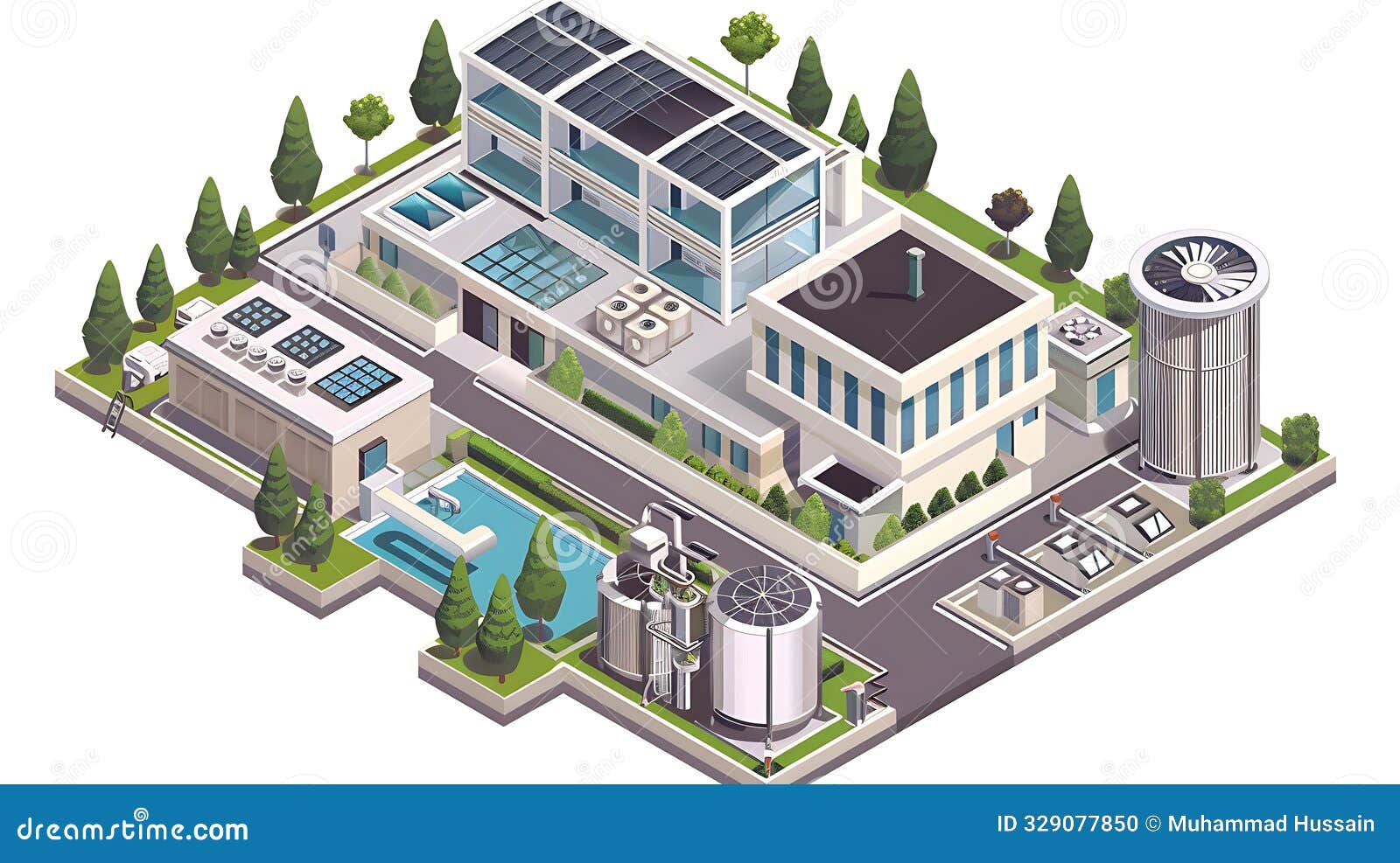 Isometric of a Residential Complex with Energy-efficient HVAC Systems ...