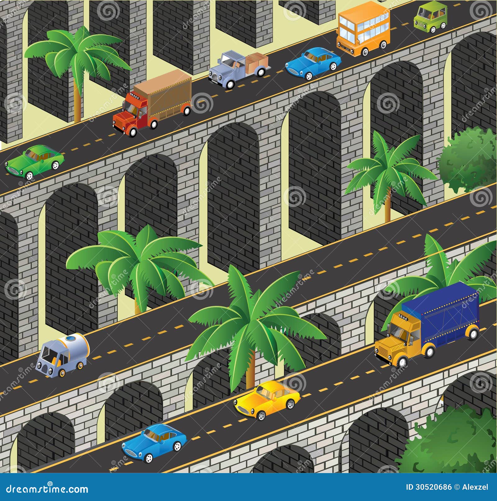 Isometric vector road stock vector. Illustration of industry - 30520686