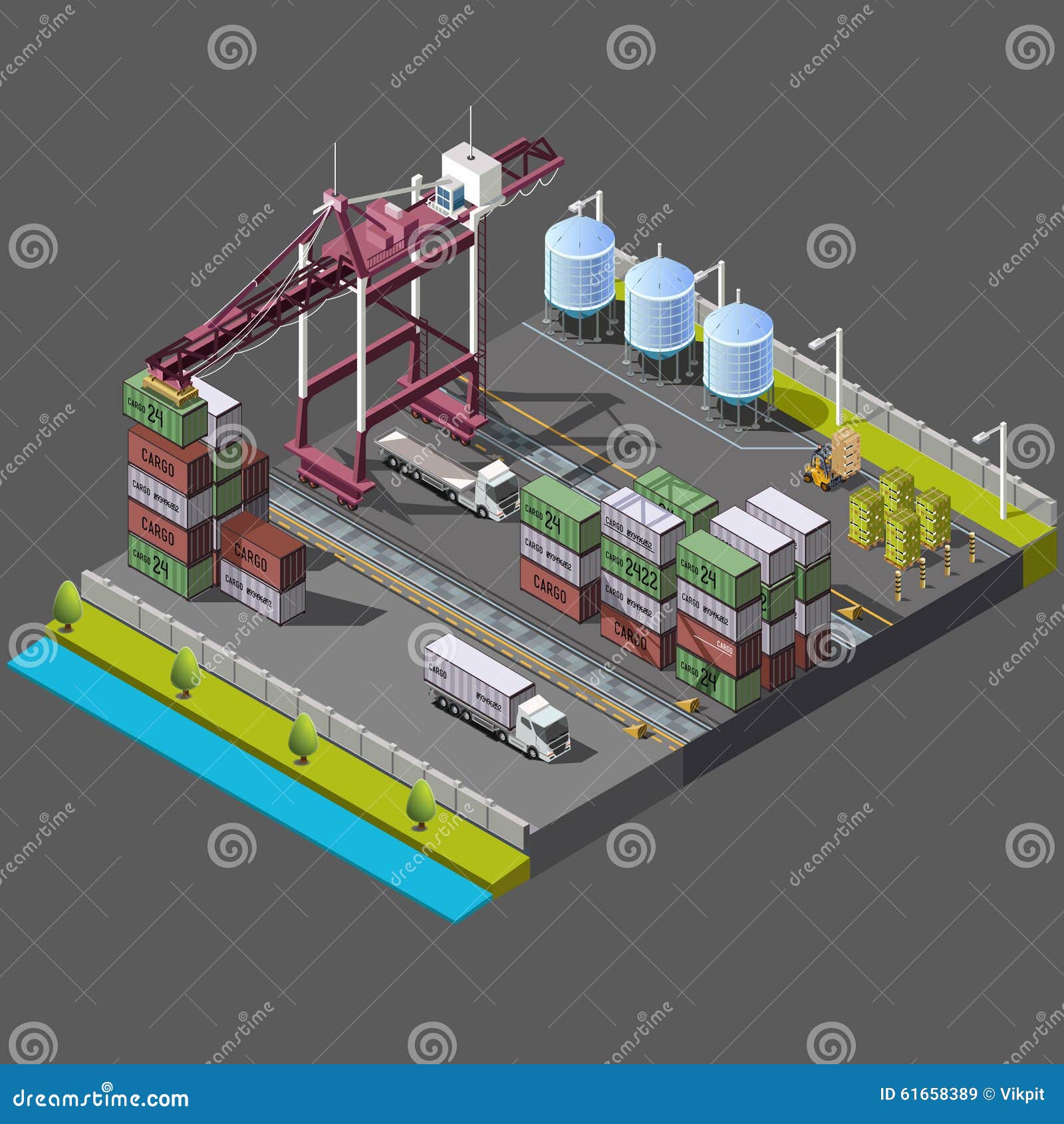 Trucks At The Customs Control On Border Checkpoint Royalty-Free Cartoon ...