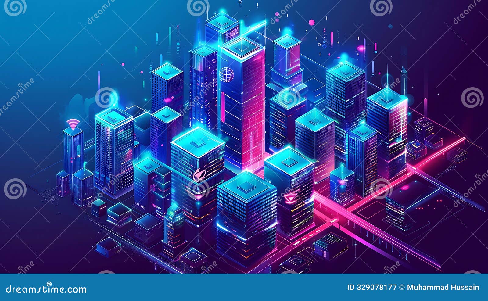 Isometric of a Smart City Skyscraper with Integrated Building ...
