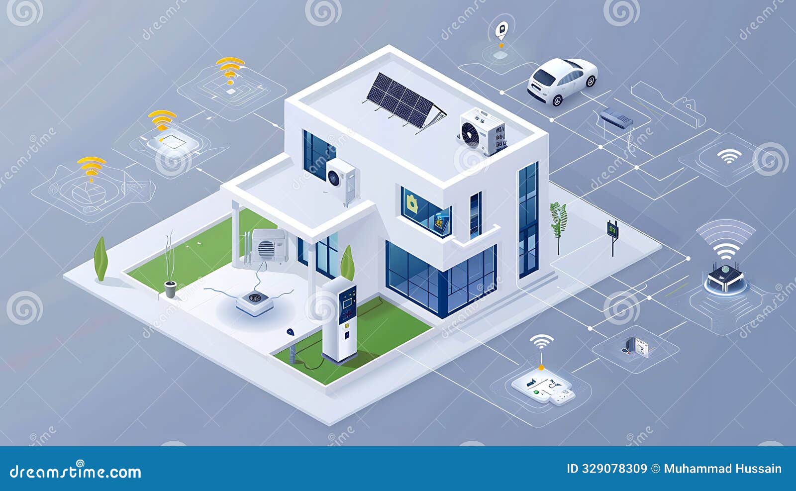 Isometric of a Smart Residential Building with Energy-efficient ...