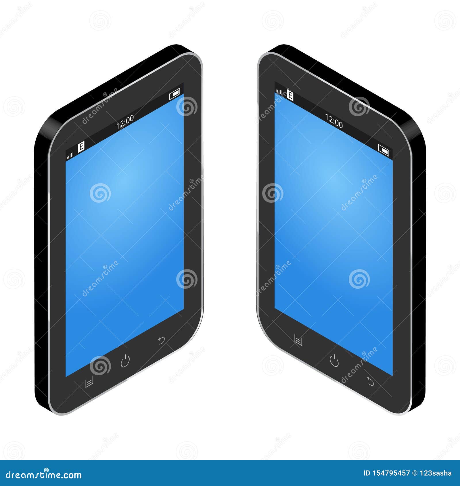 Isometric Vector Smartphone Set from Two Angles Stock Vector ...