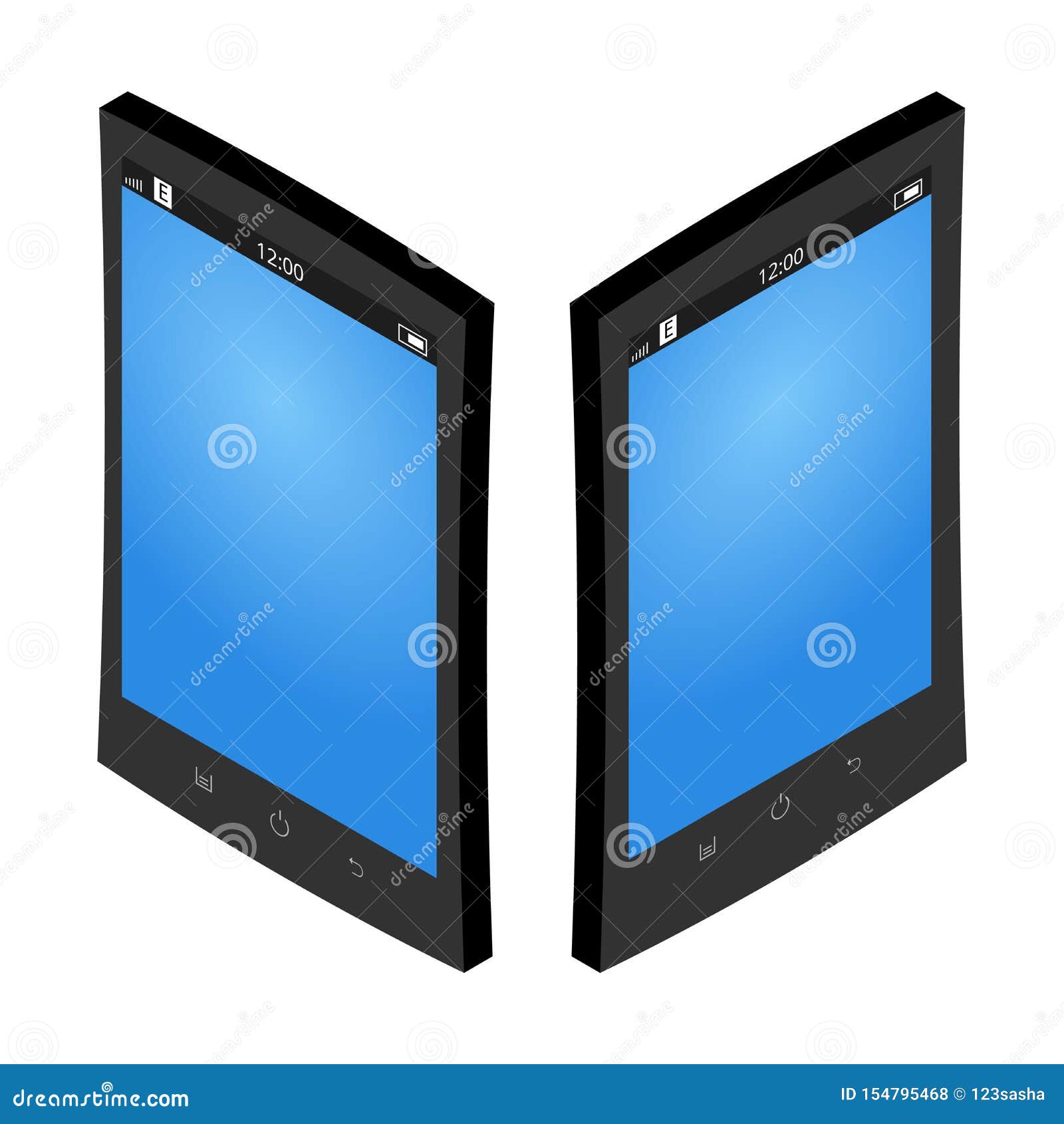 Isometric Vector Smartphone Set from Two Angles Stock Vector ...