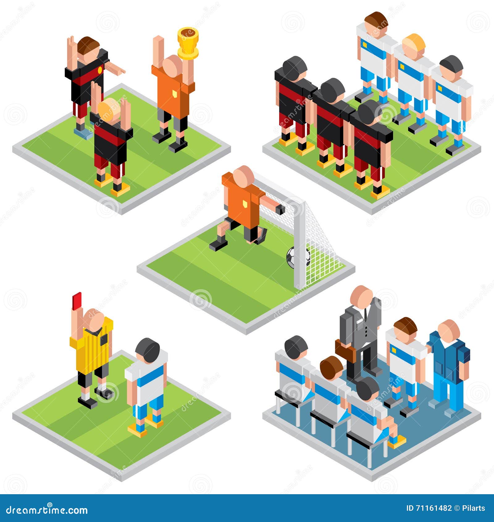 Isometric Vector Sport. Set 3D Design Soccer Icons Stock Vector ...