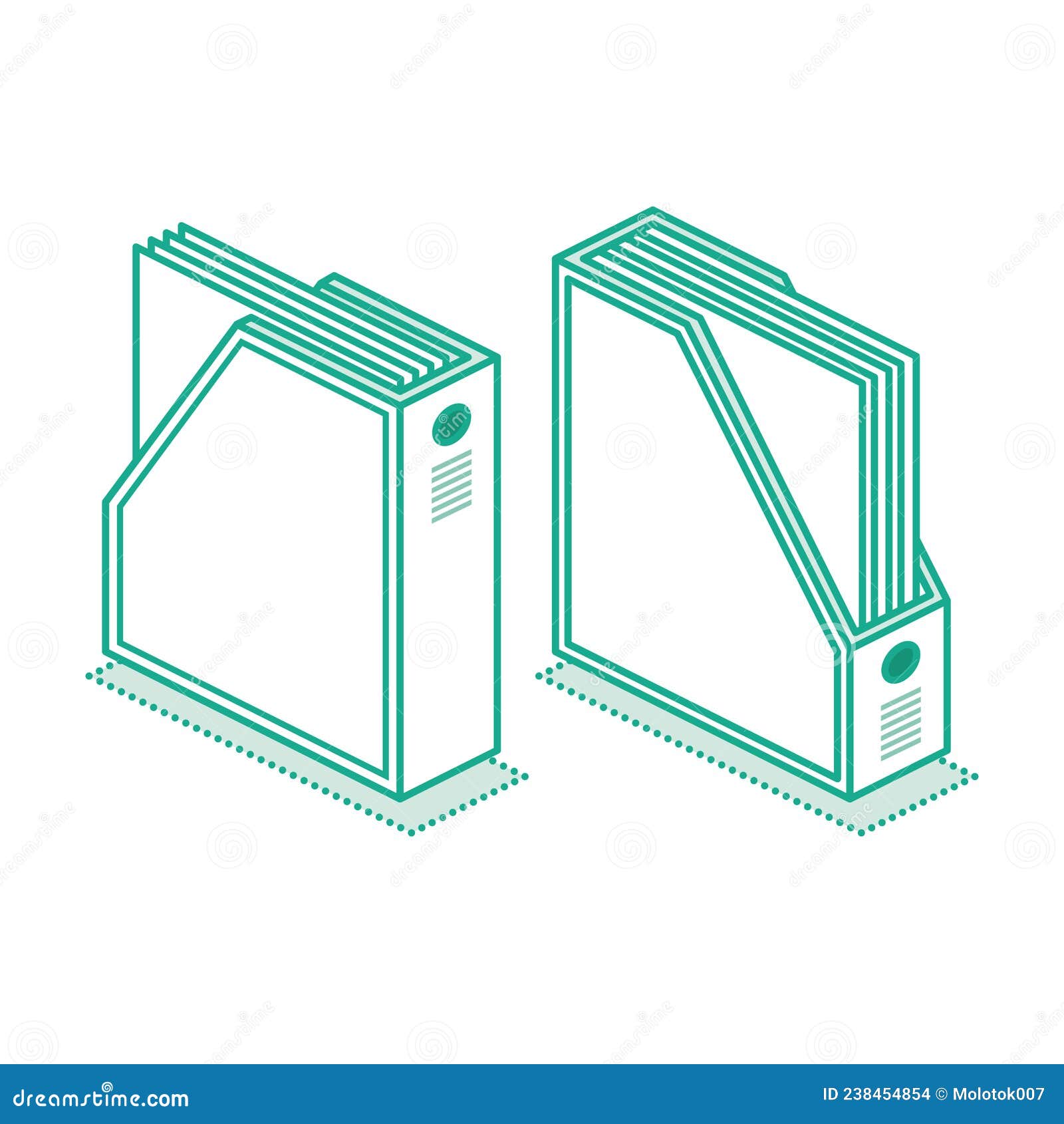 Isometric Vertical Paper Trays Isolated on White Background Stock ...