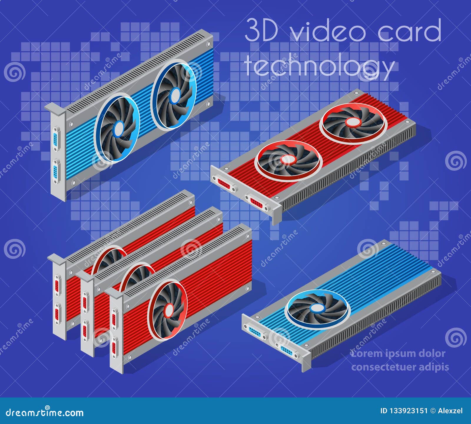 Isometric Video Graphic Card Stock Vector - Illustration of commerce ...
