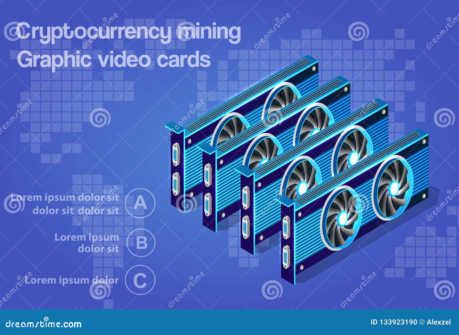 Isometric Video Graphic Card Stock Vector - Illustration of coin ...