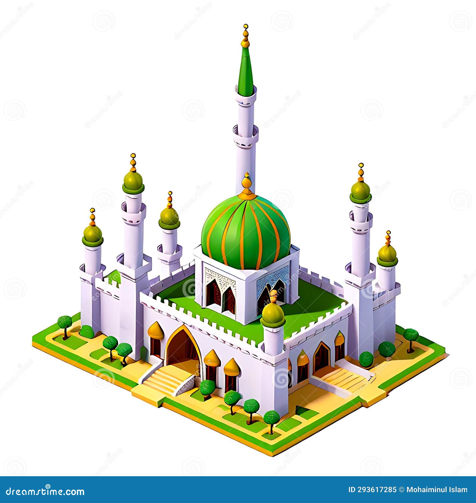 Isometric View of Arabic Model Mosque Illustration. Generative AI Stock ...