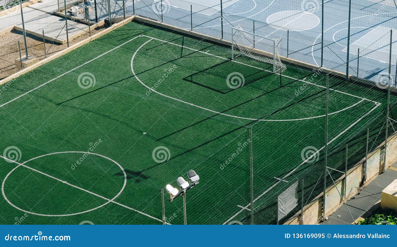 Isometric View of Artificial Football Field Stock Image - Image of ...