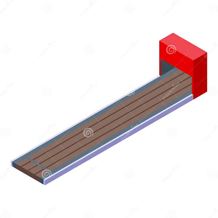 Isometric View of Bowling Lane with Ball Return System Stock ...