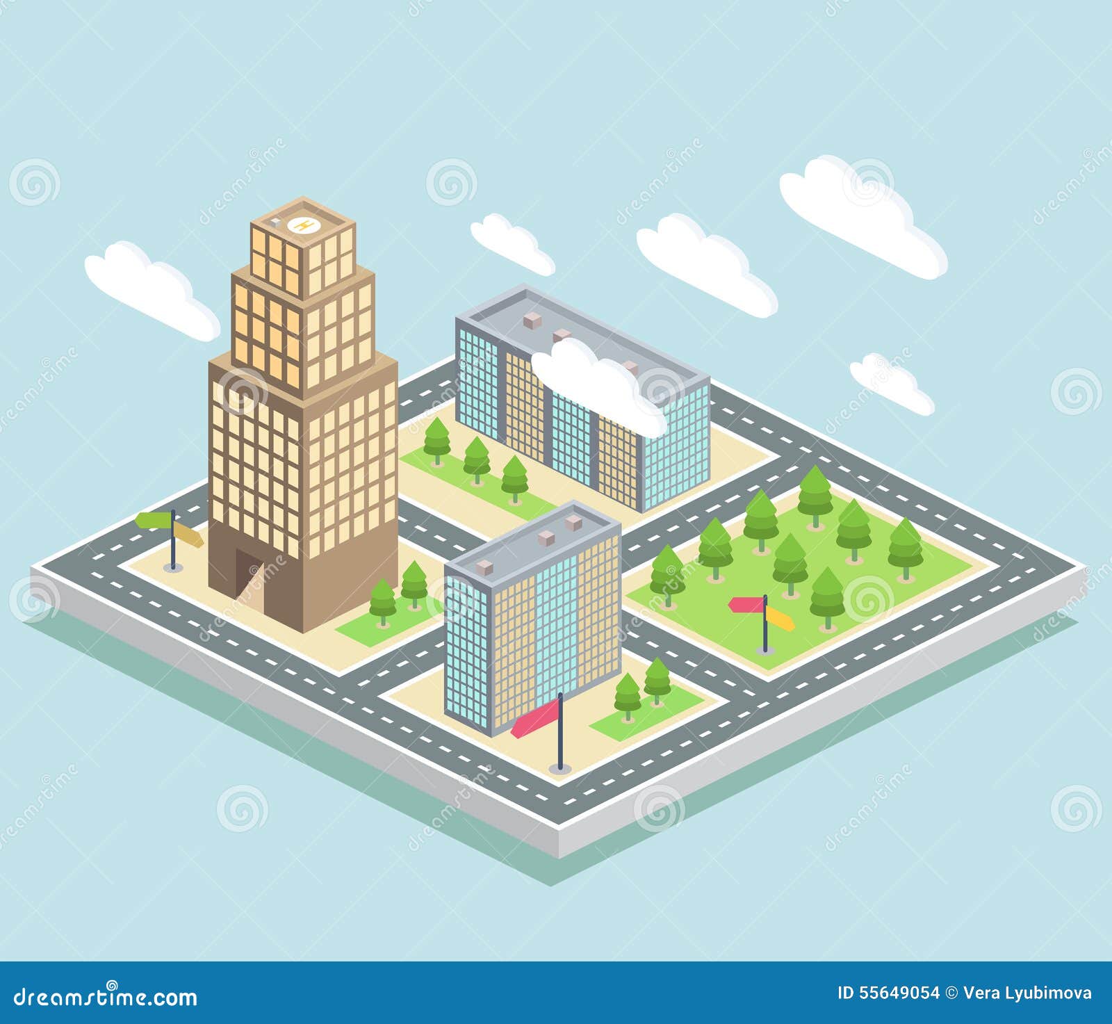 Isometric view, city stock vector. Illustration of infrastructure ...