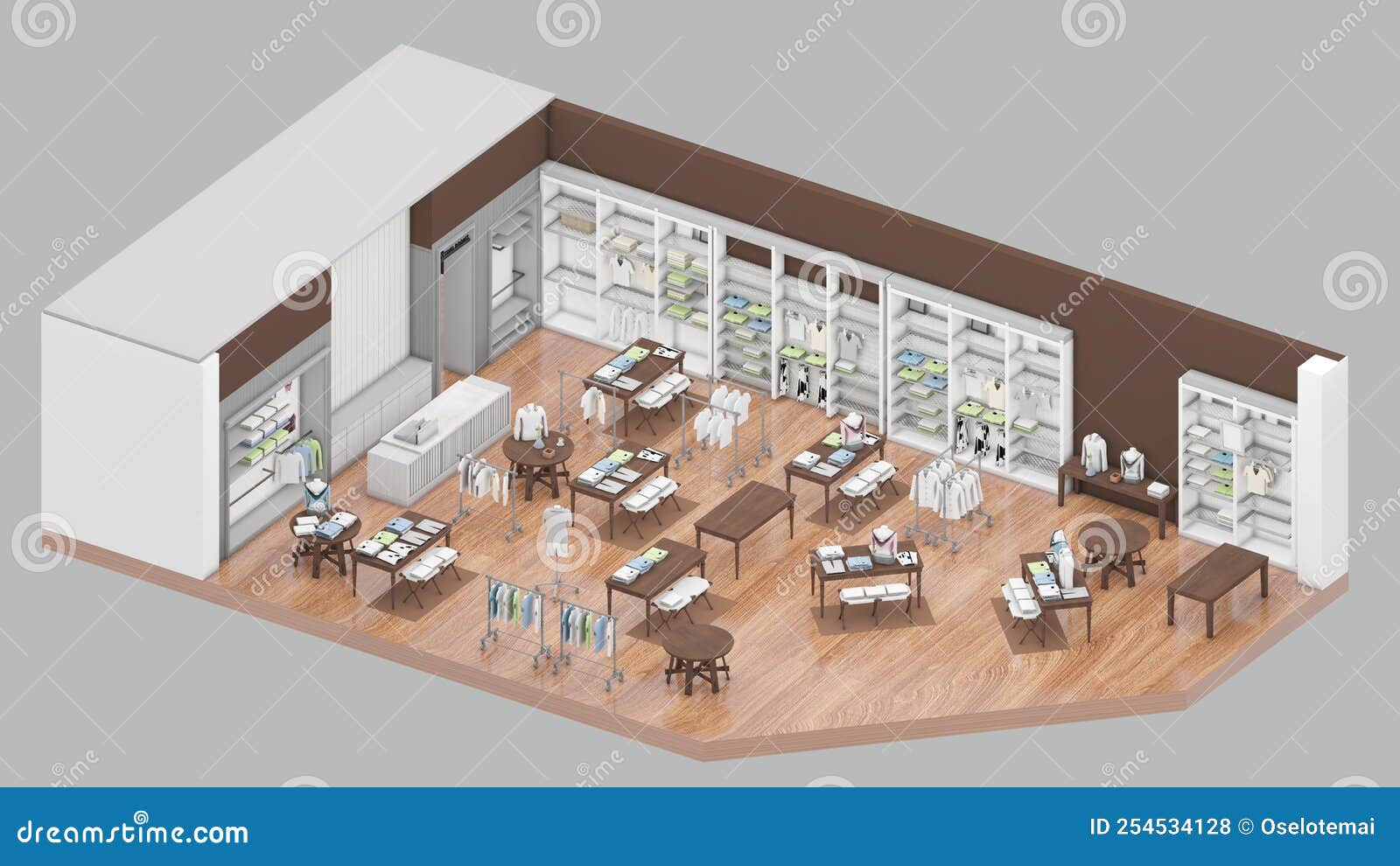 Isometric View of a Clothing Store,shopping Malls, 3d Rendering Stock ...