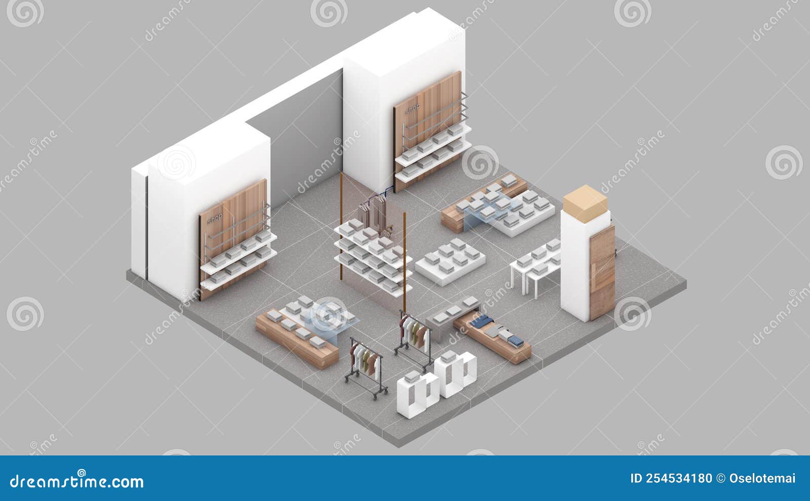 Isometric View of a Clothing Store,shopping Malls Stock Illustration ...